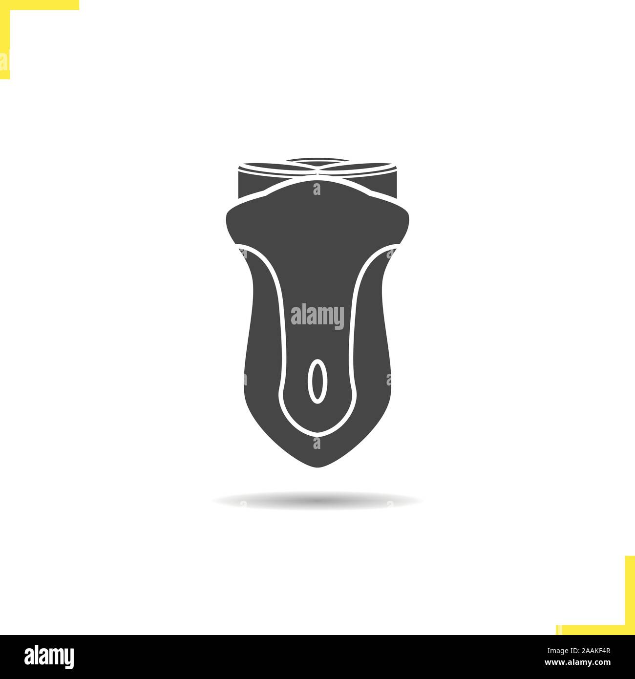 Electric shaver icon. Drop shadow silhouette symbol. Electric razor ...