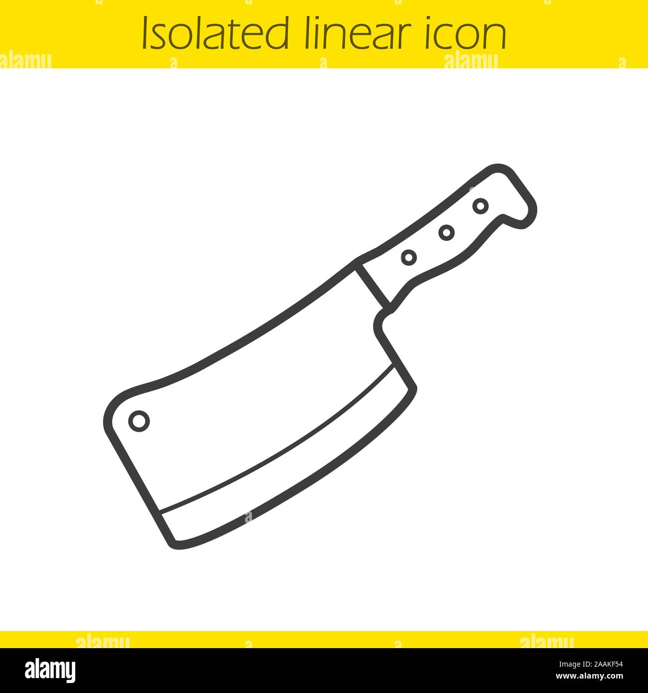 Butcher's knife linear icon. Kitchen instrument. Cooking tool. Chopper ...