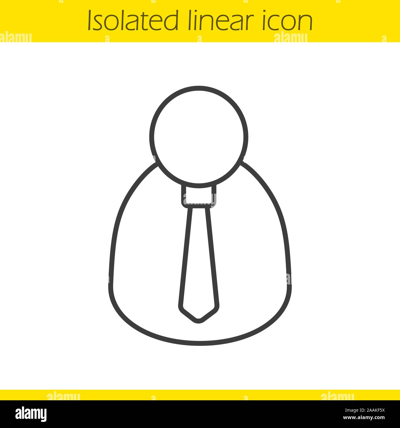Businessman linear icon. Boss thin line illustration. Office worker ...