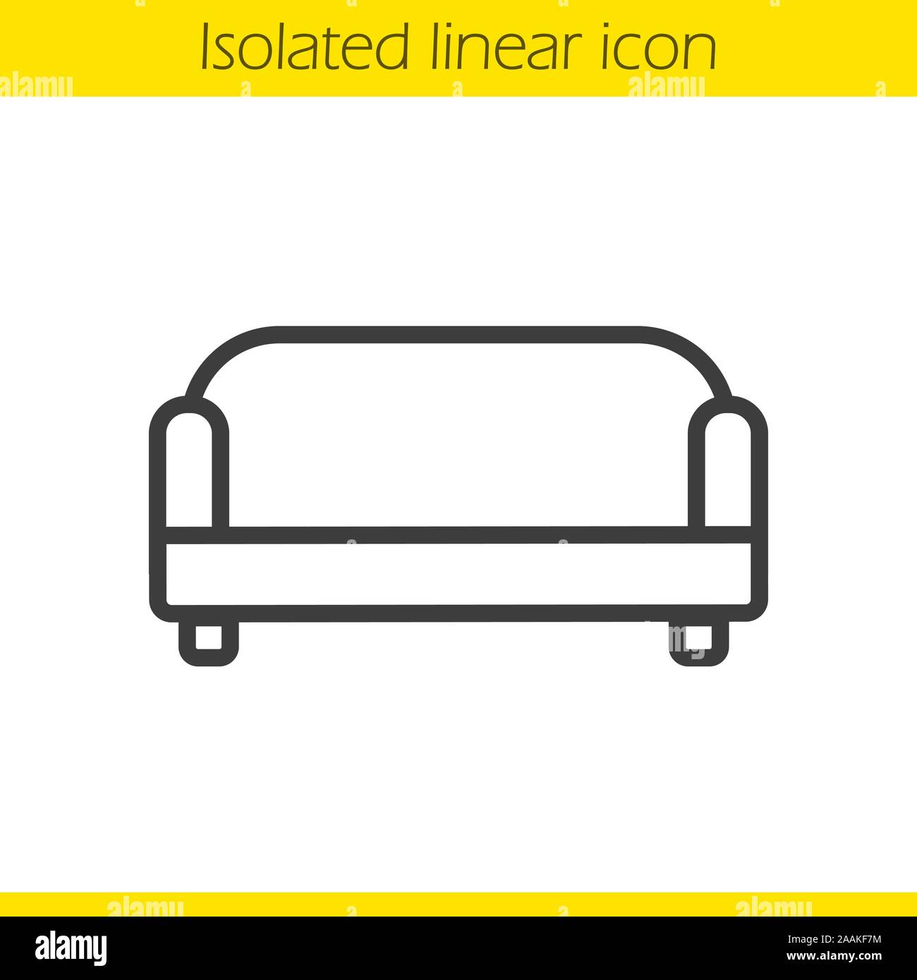 Couch linear icon. Modern comfortable furniture. House interior item ...