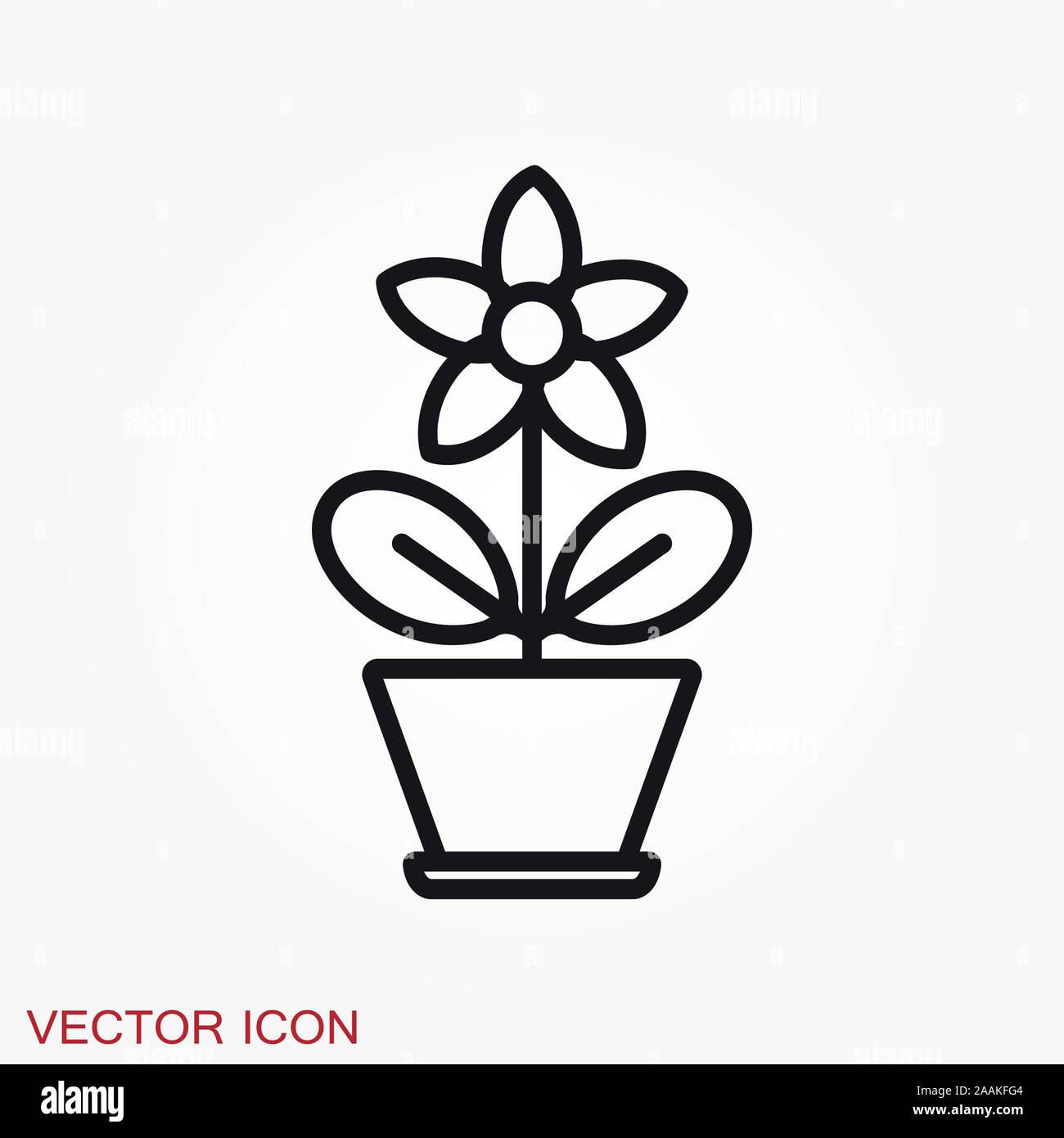 Flowerpot icon, vectorized plants in a pot, flower symbol Stock Vector ...
