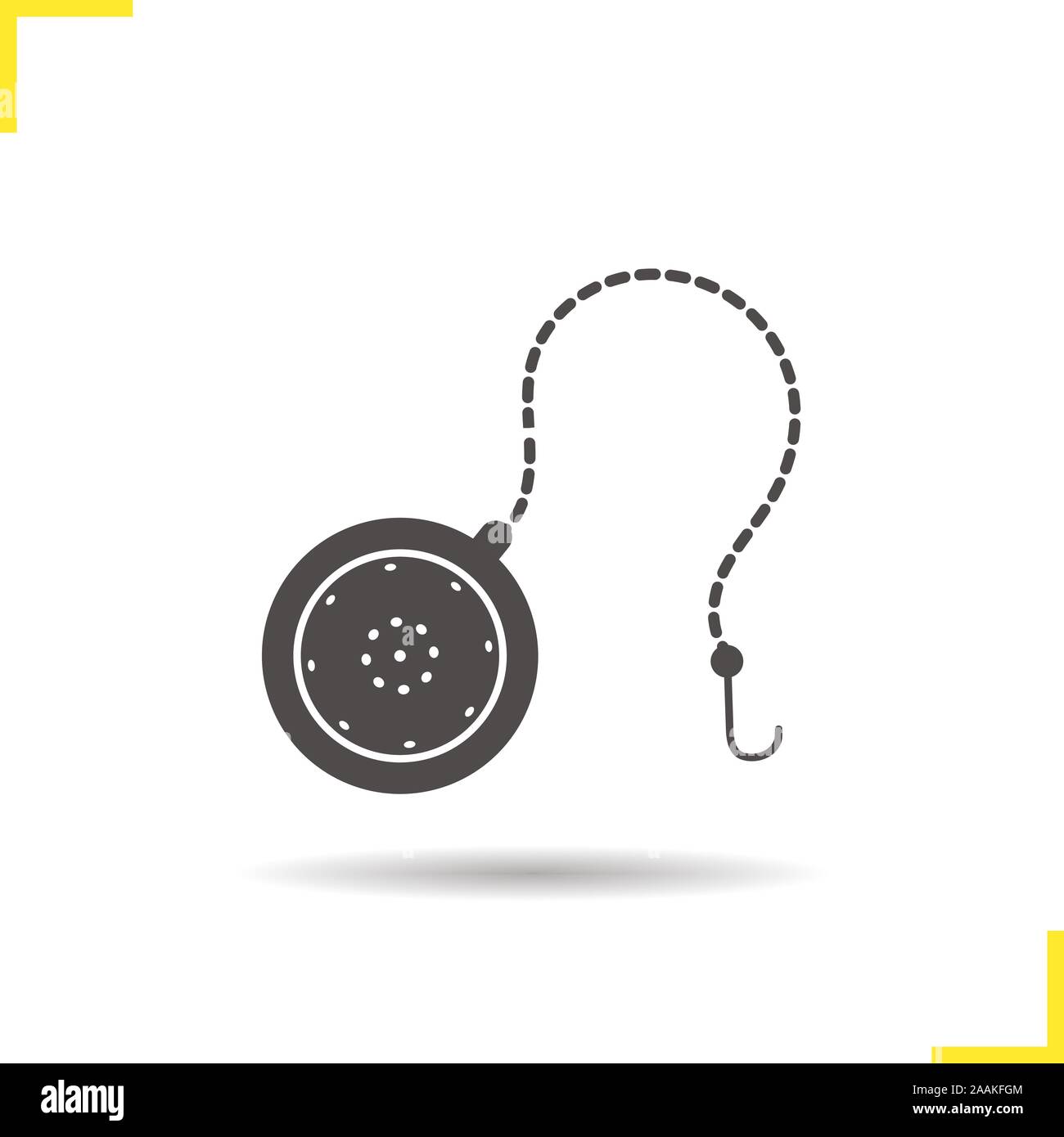 Tea ball infuser icon. Drop shadow silhouette symbol. Tea filter ...