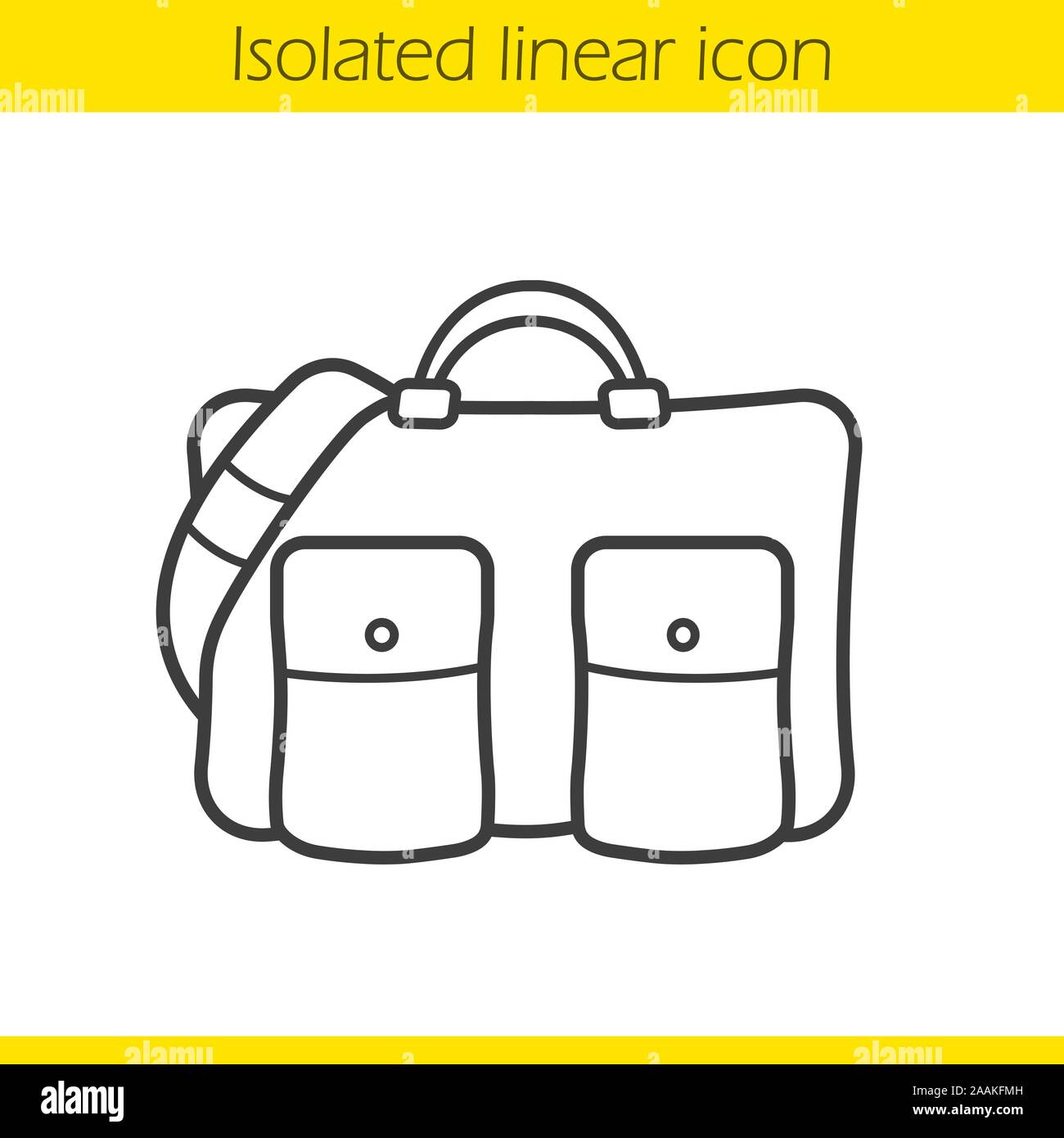 Handbag linear icon. Men's business trip accessory thin line ...