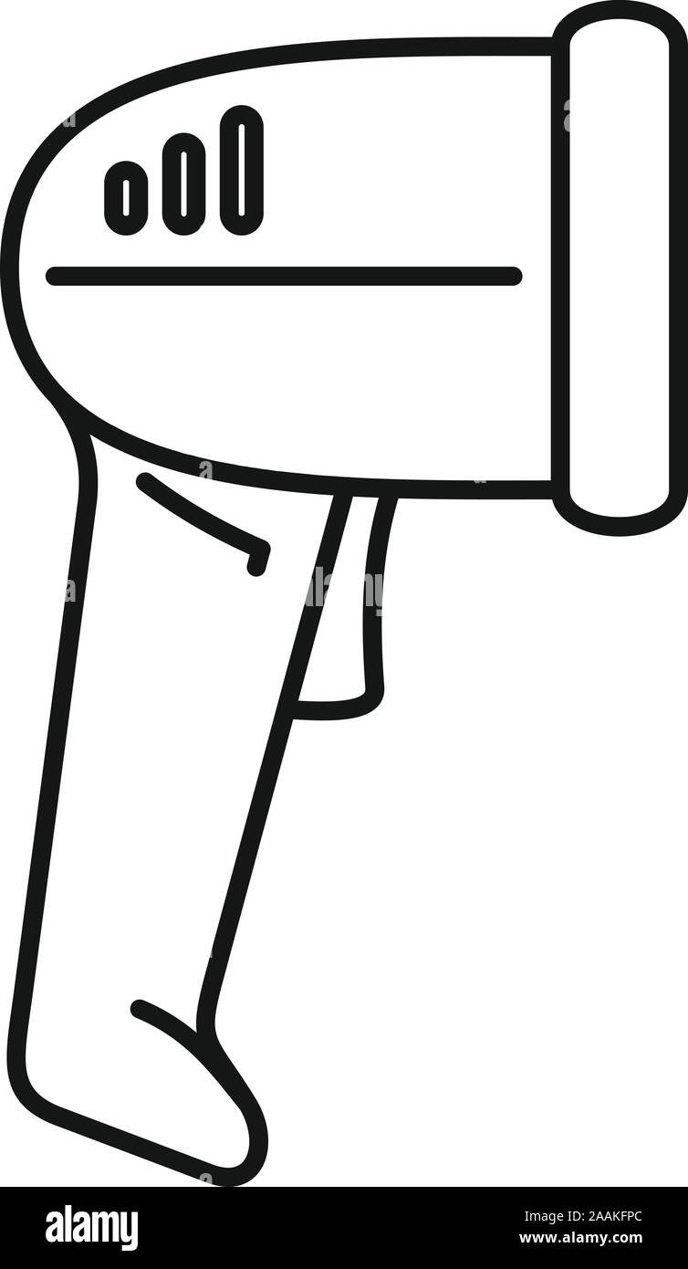 Small barcode scanner icon. Outline small barcode scanner vector icon ...