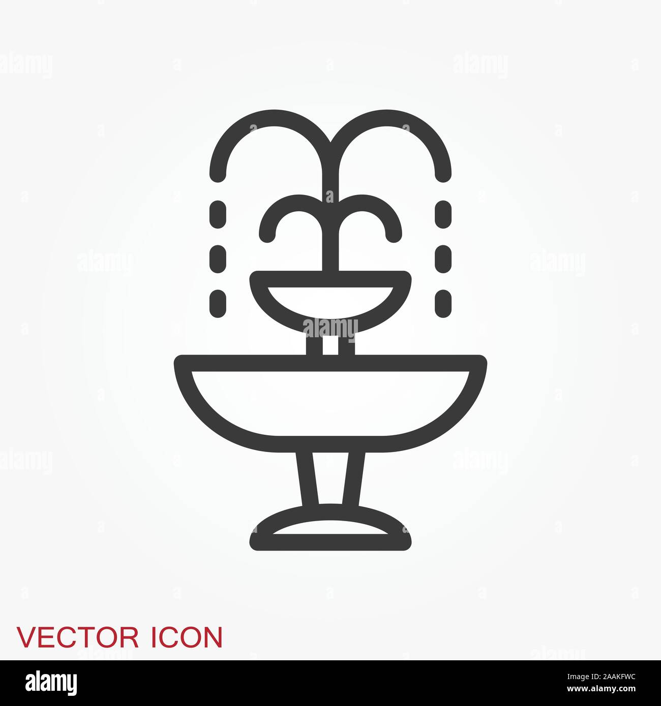 Fountain icon, vector illustration fountain with water splash Stock ...