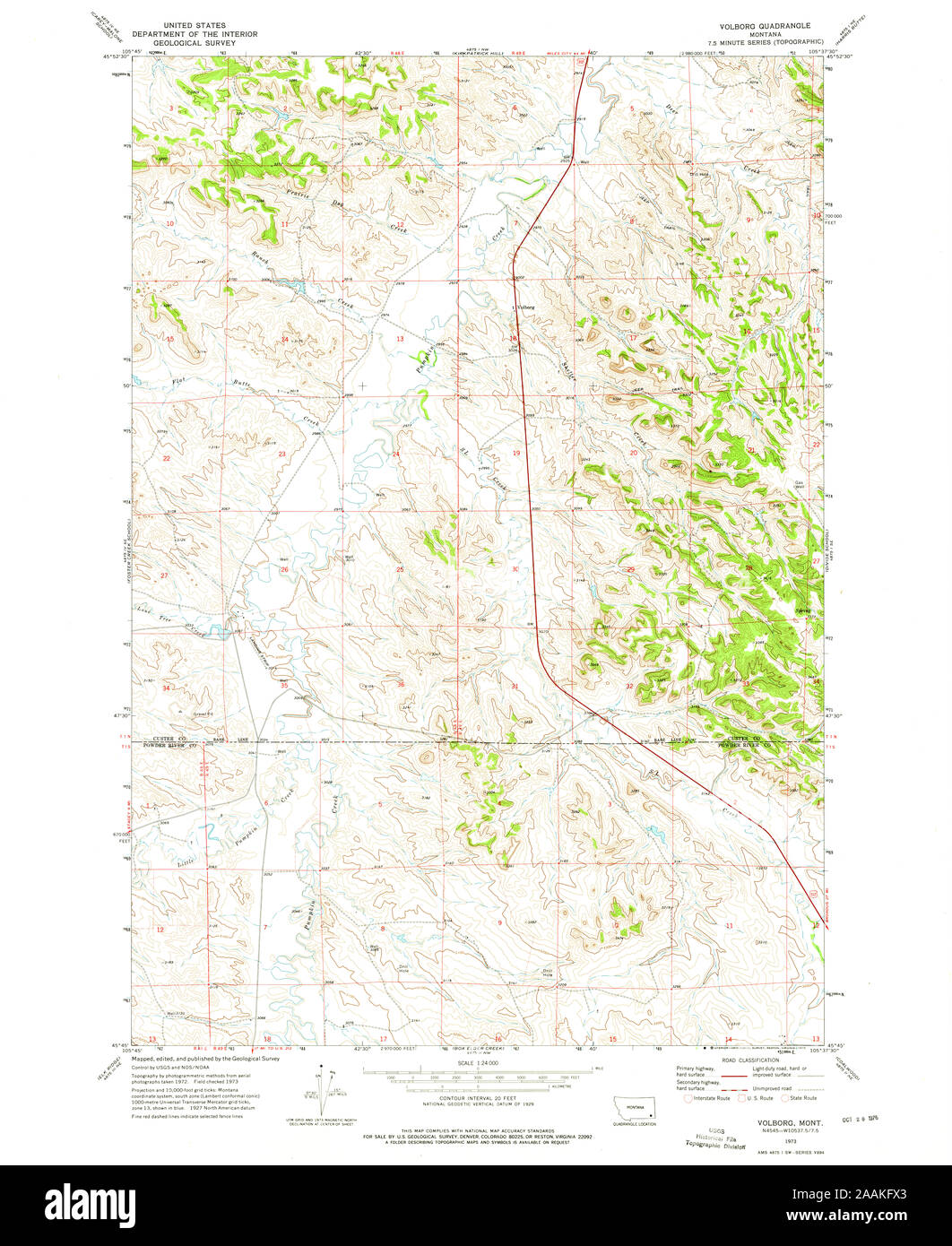 Map of volborg montana hi-res stock photography and images - Alamy