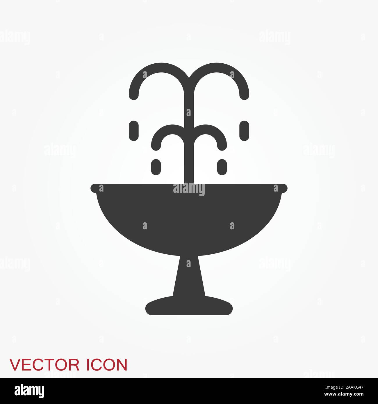 Fountain icon, vector illustration fountain with water splash Stock ...