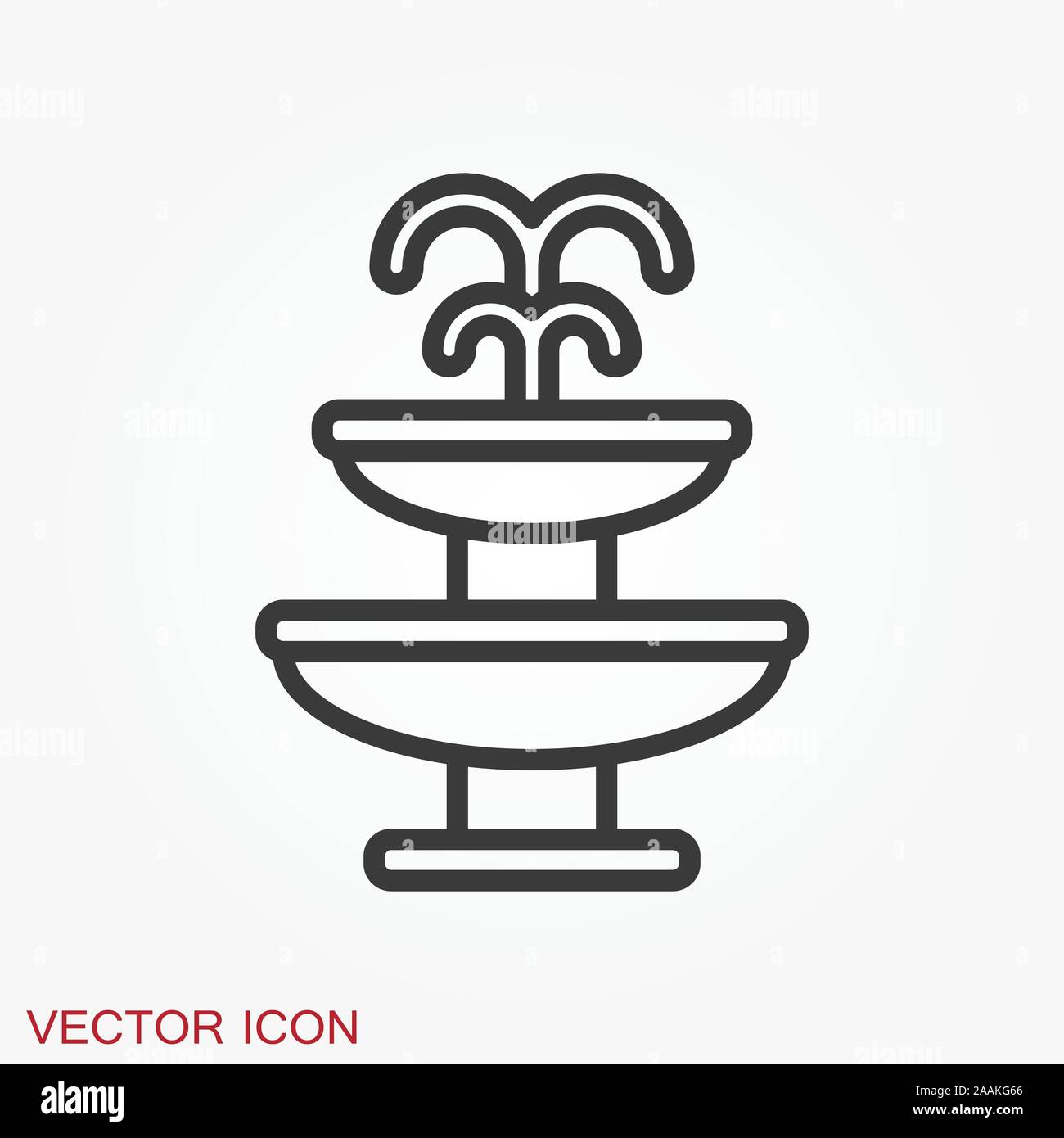 Fountain icon, vector illustration fountain with water splash Stock ...