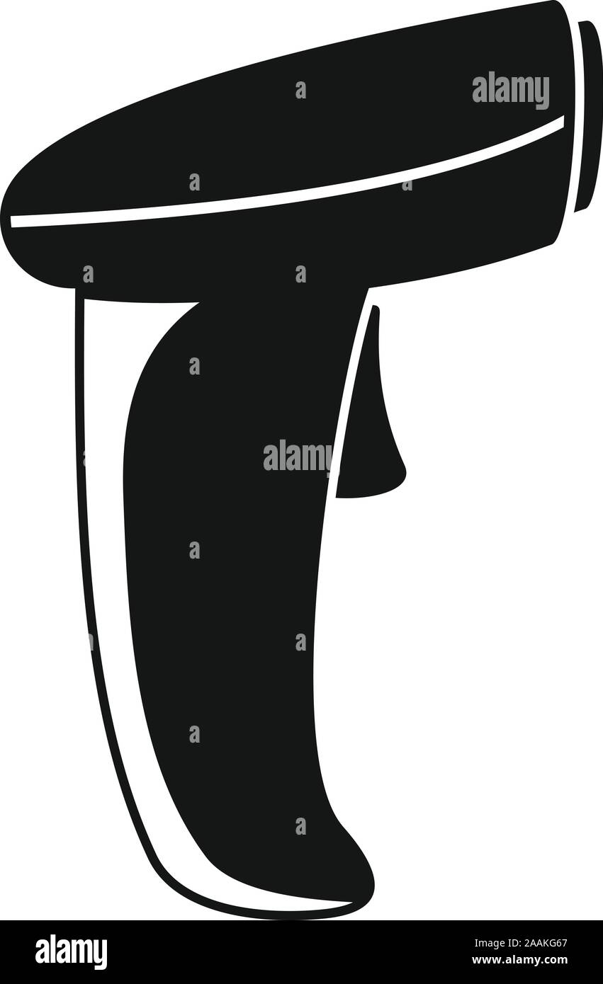 Warehouse barcode scanner icon. Simple illustration of warehouse ...