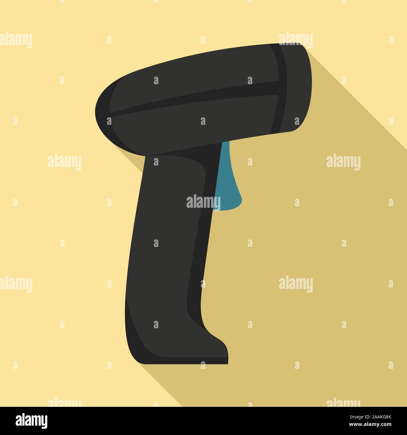 Parcel barcode scanner icon. Flat illustration of parcel barcode ...
