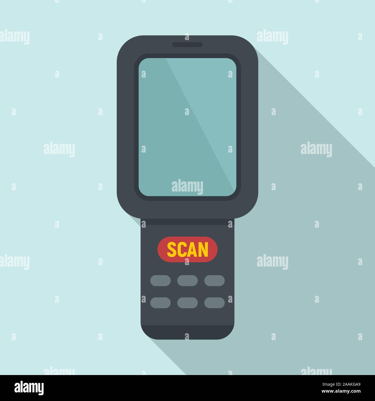 Barcode scanner monitor icon. Flat illustration of barcode scanner ...