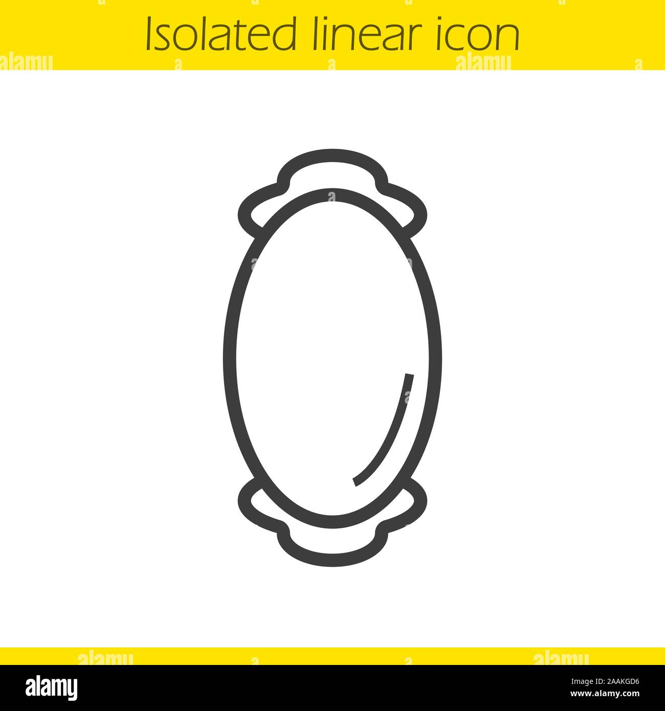 Wall mirror linear icon. House decorative furniture item thin line ...