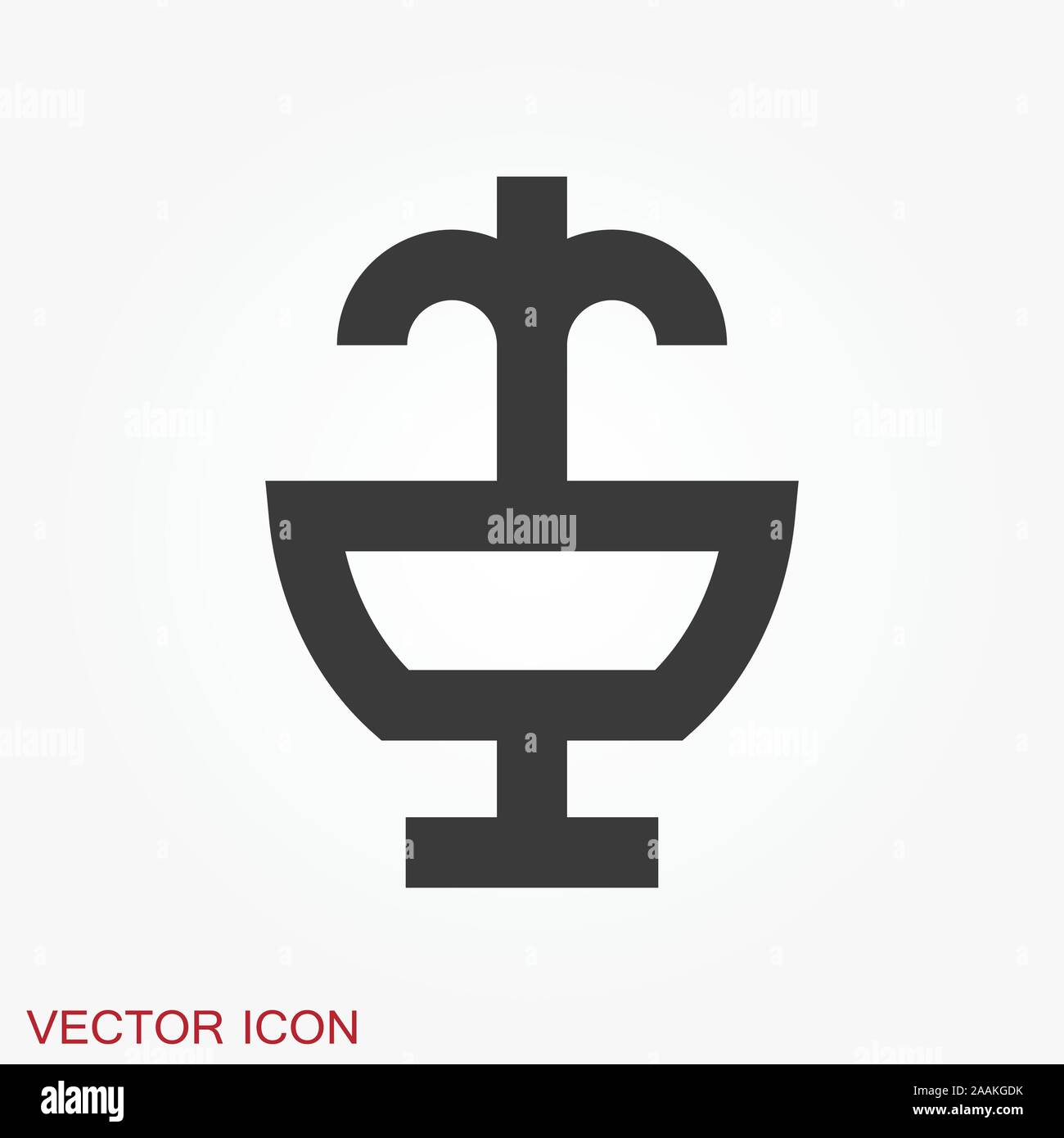 Fountain icon, vector illustration fountain with water splash Stock ...