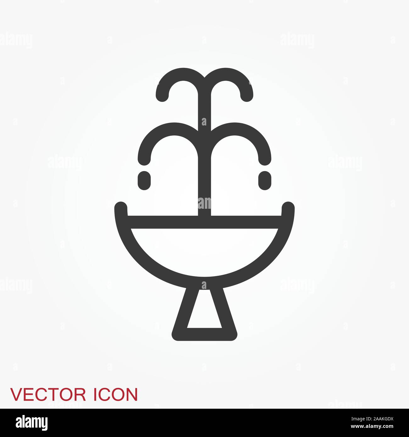 Fountain icon, vector illustration fountain with water splash Stock ...