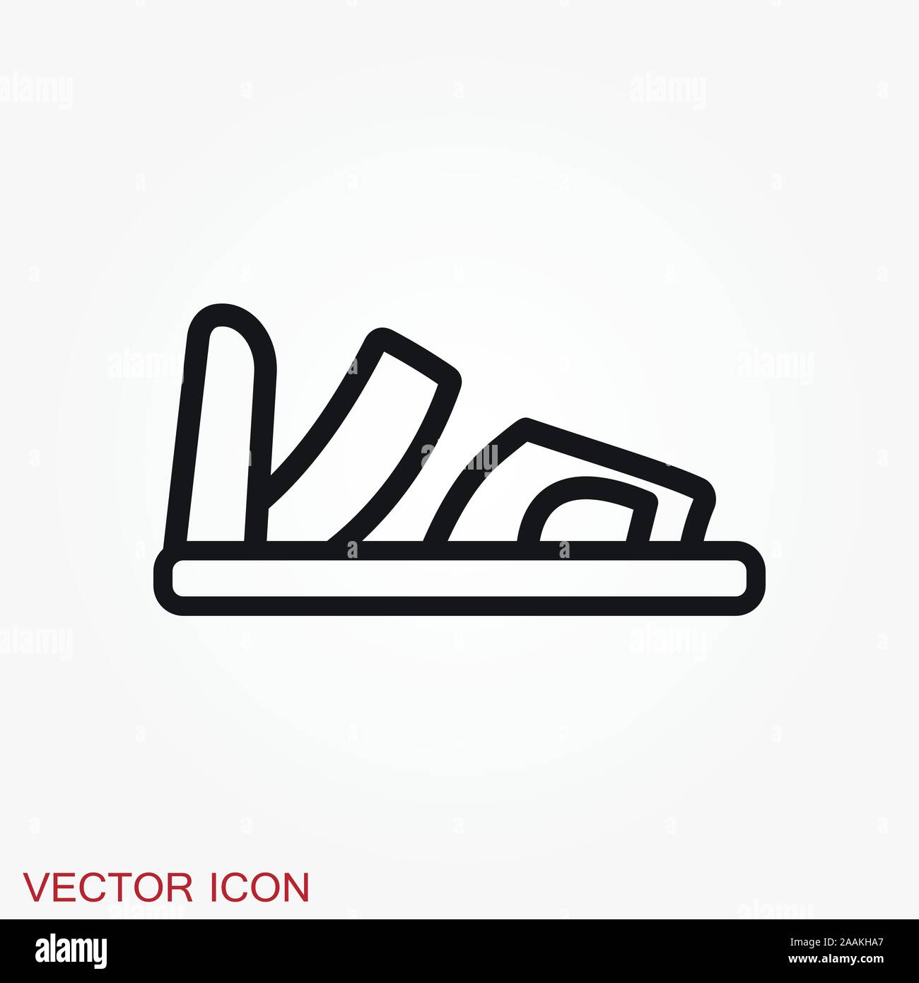 Greek sandal icon. Vector black and white vector icon Stock Vector ...