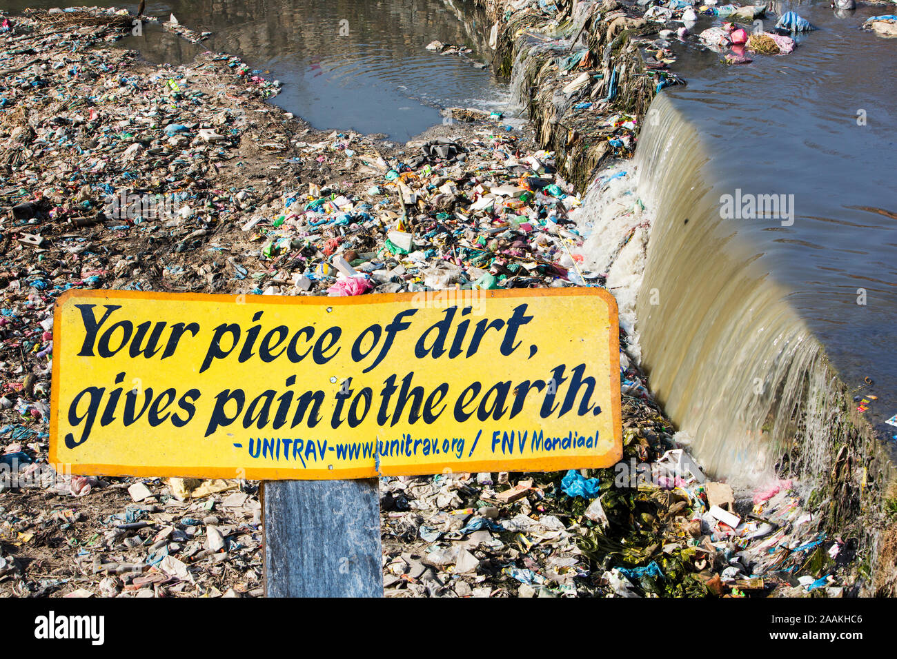 The Bishnumati river running through Kathmandu in Nepal. The river is ...