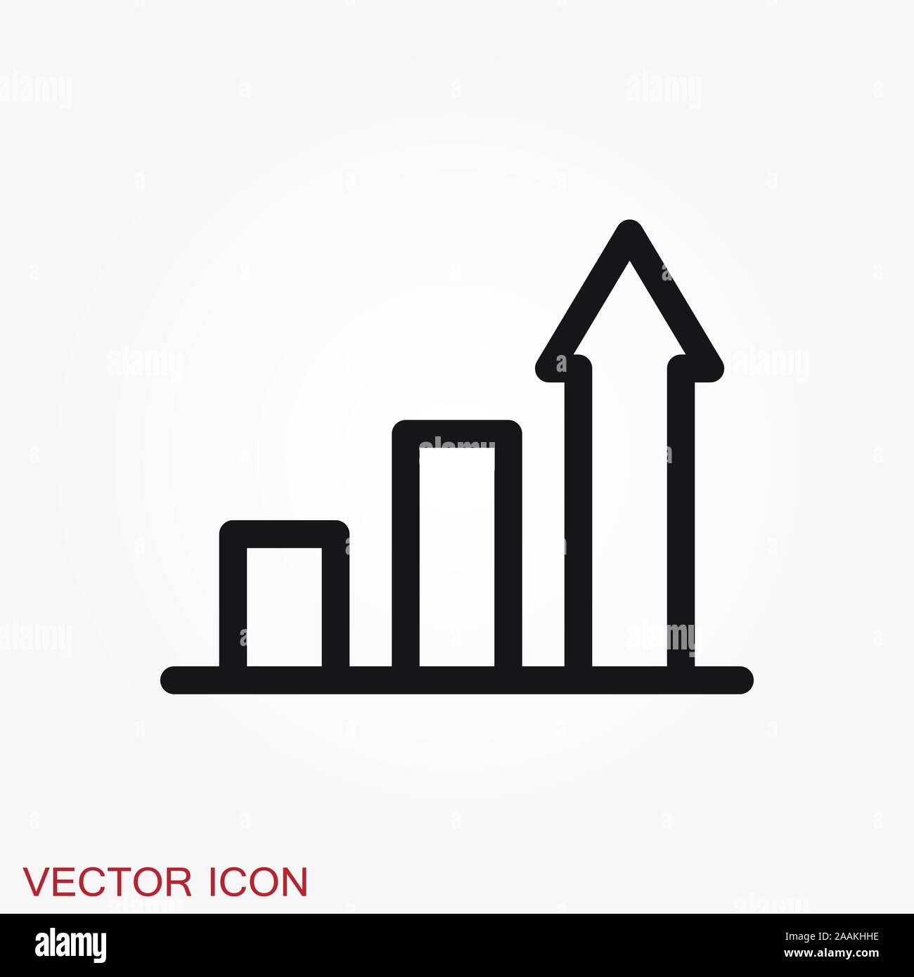 Arrow sign growth histogram business financial economic Cut Out Stock ...