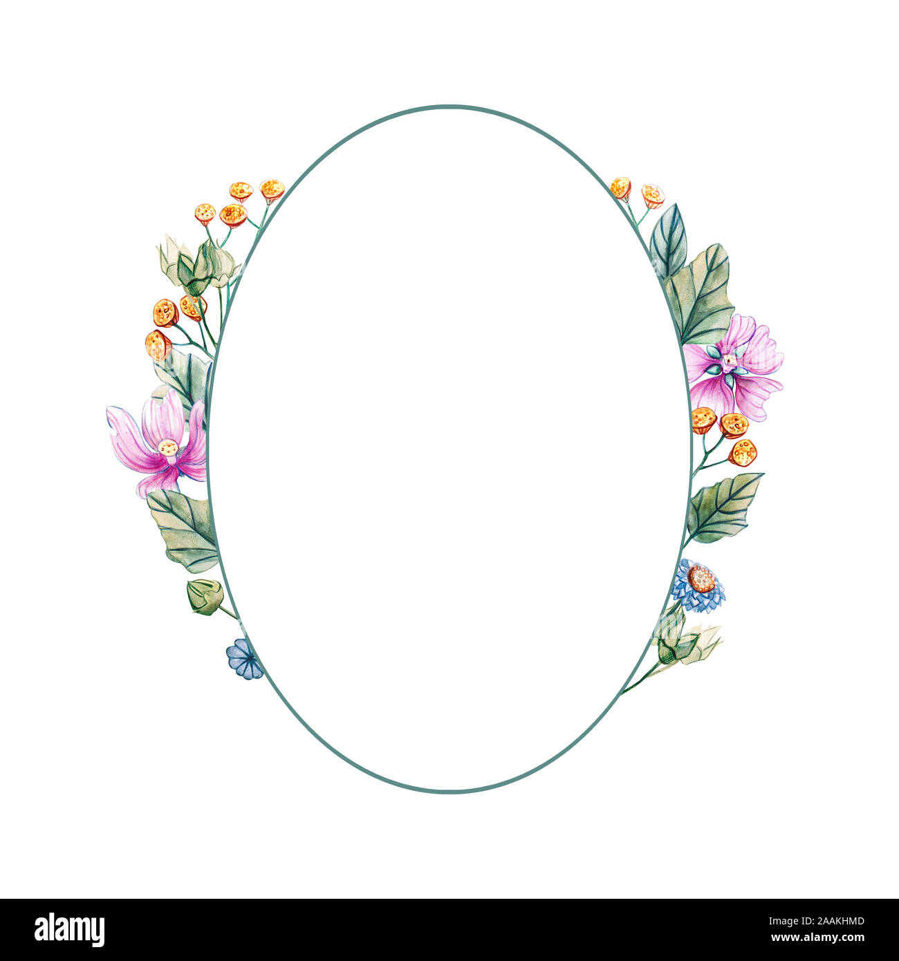 Floral Oval Frame