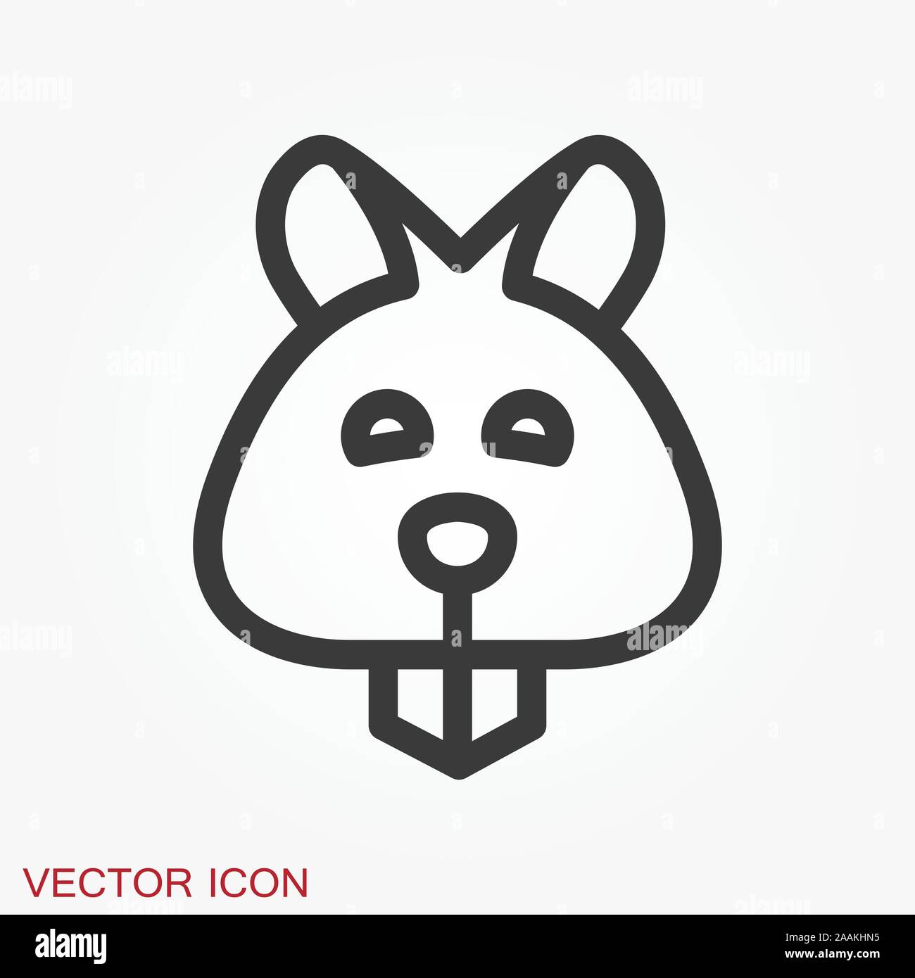 Hamster icon in flat style on background, animal symbol Stock Vector ...