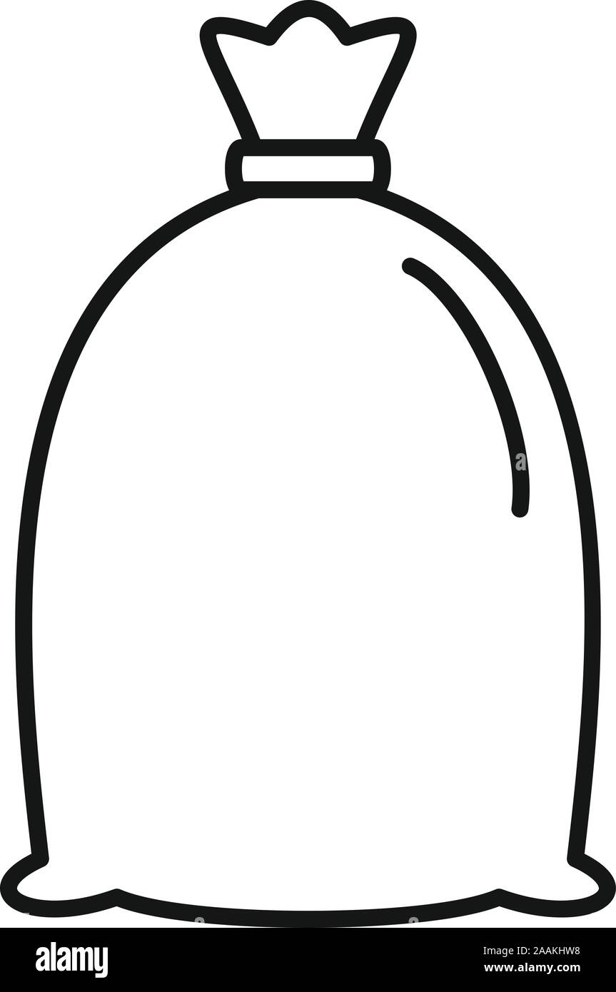 Flour sack icon. Outline flour sack vector icon for web design isolated ...