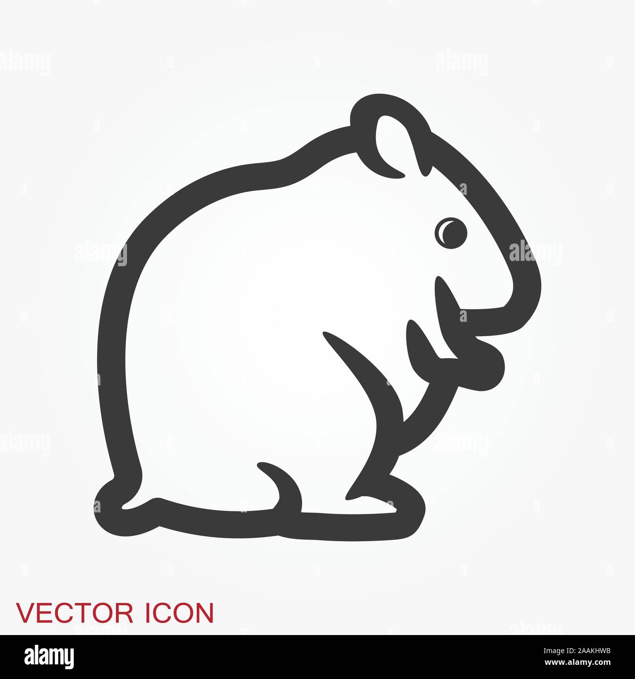 Hamster icon in flat style on background, animal symbol Stock Vector ...