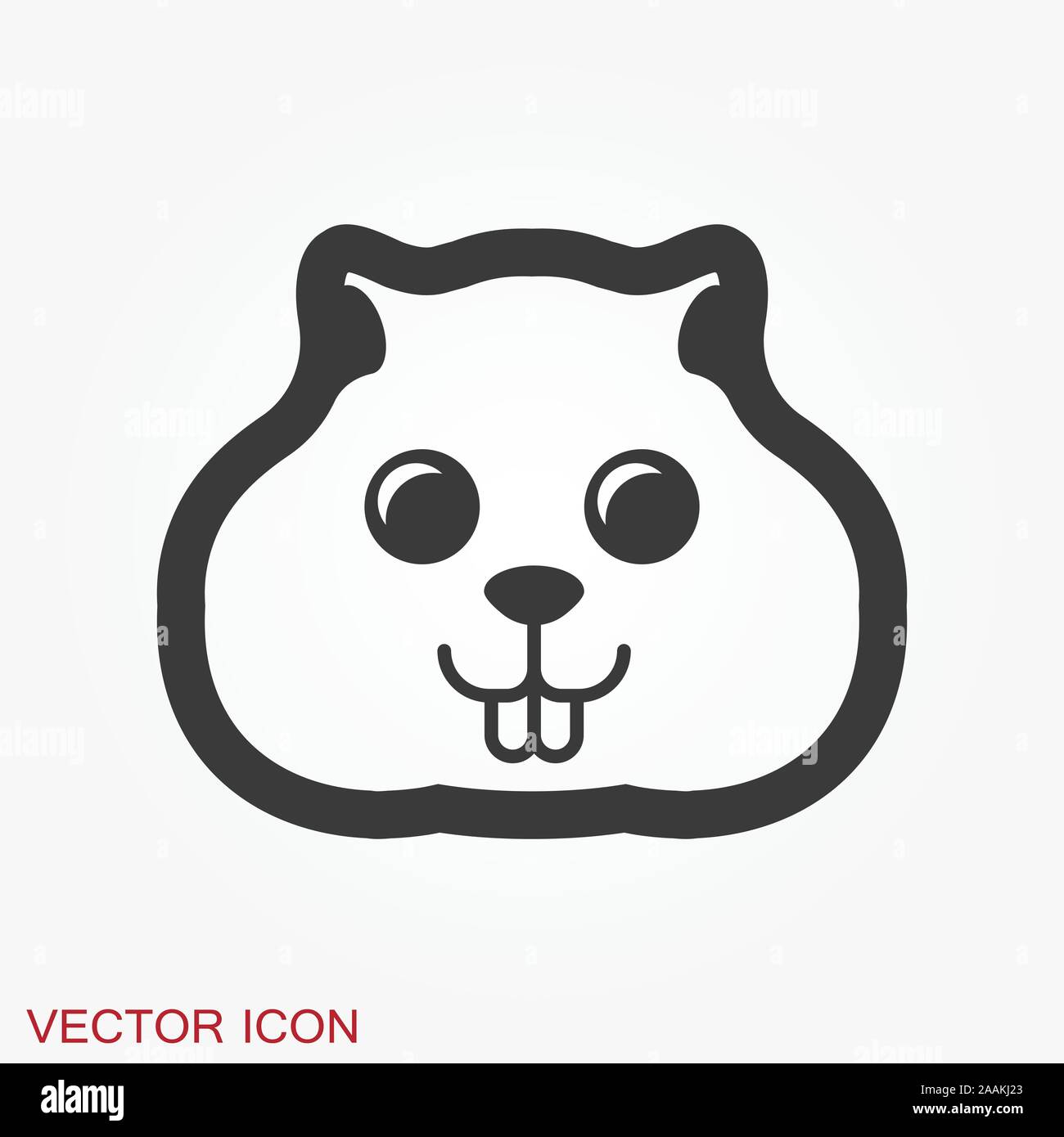 Hamster icon in flat style on background, animal symbol Stock Vector ...