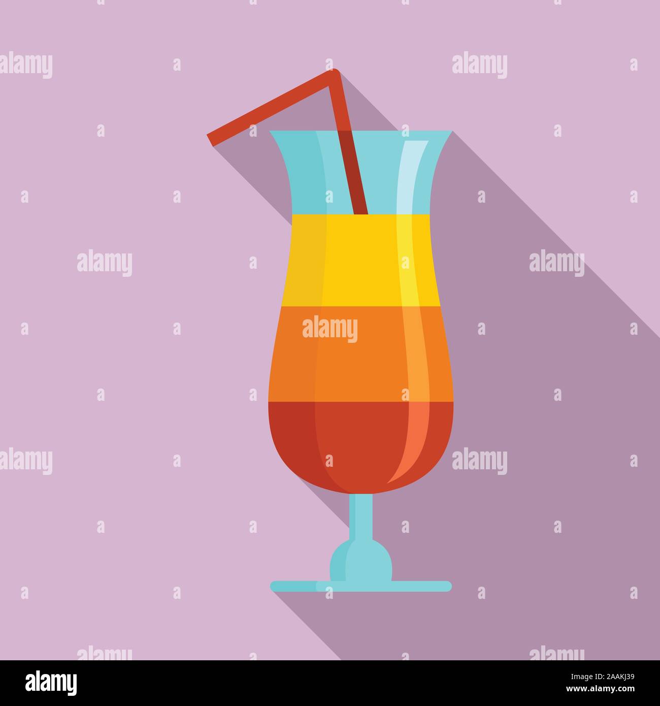 Summer cocktail icon. Flat illustration of summer cocktail vector icon ...