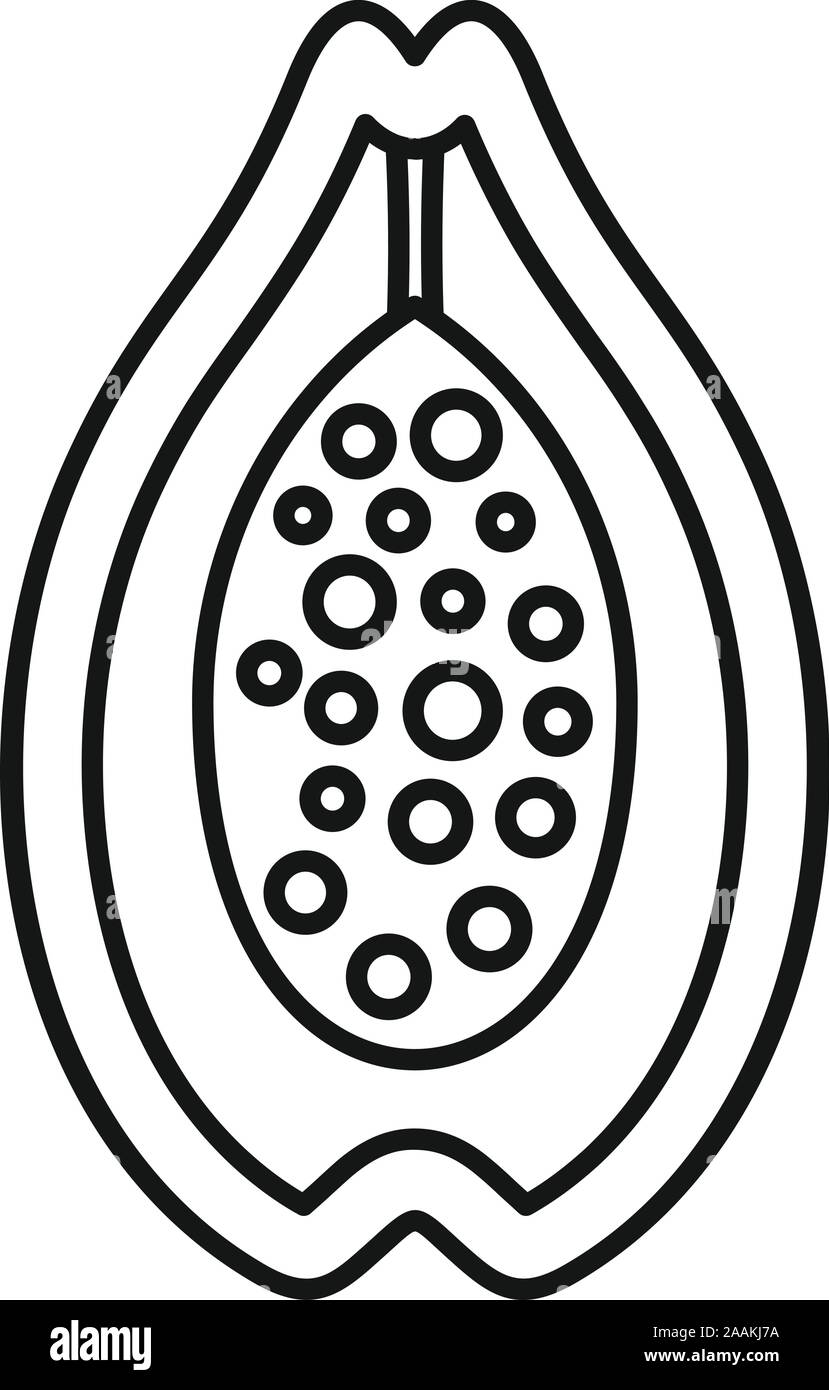 Papaya icon. Outline papaya vector icon for web design isolated on ...