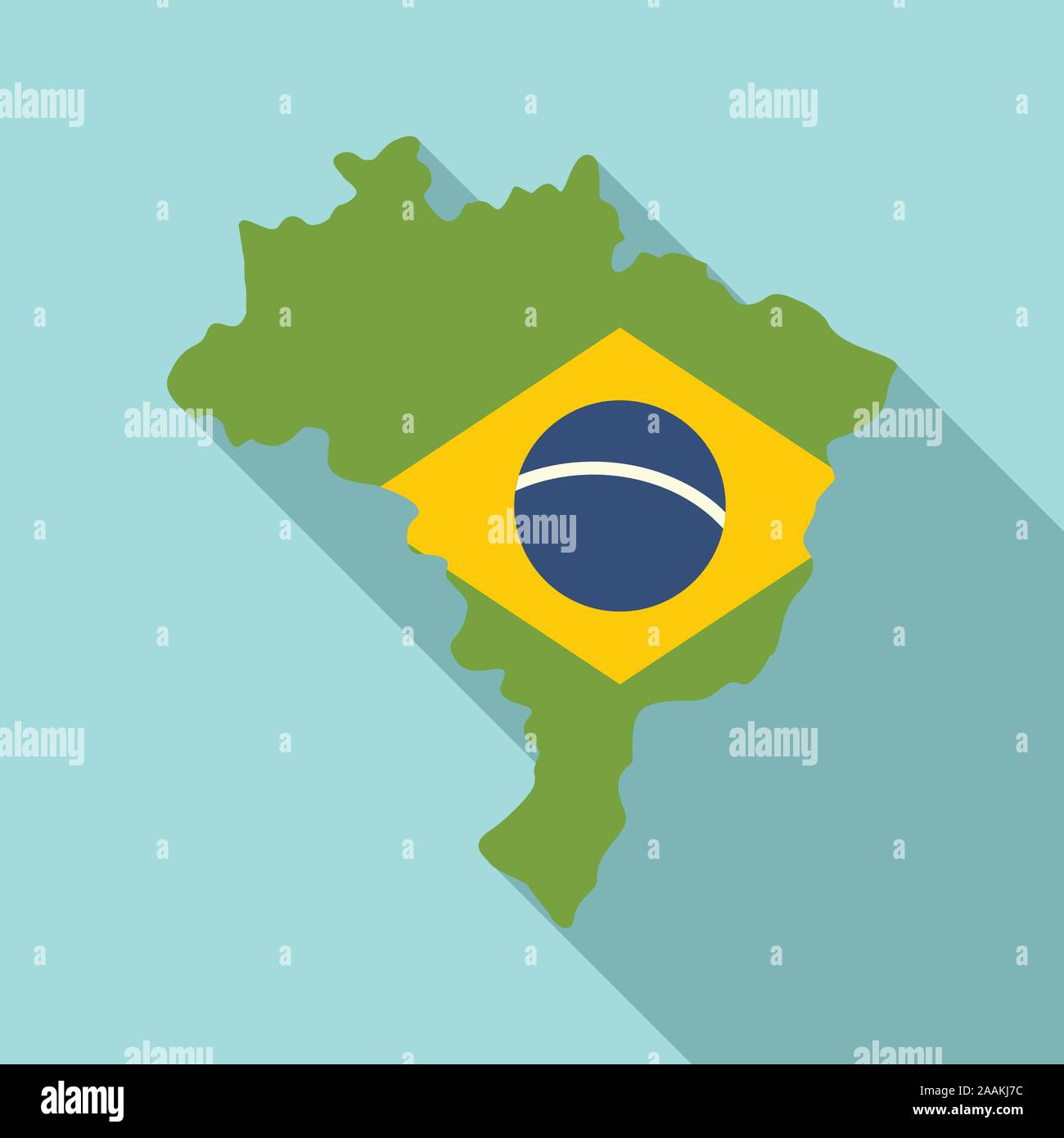 Brazil land icon. Flat illustration of Brazil land vector icon for web ...