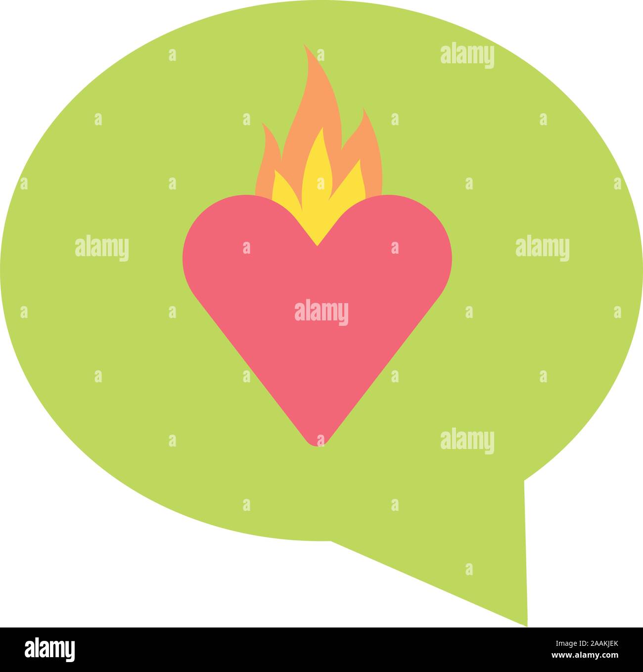 speech bubble message with heart and flame Stock Vector Image & Art - Alamy