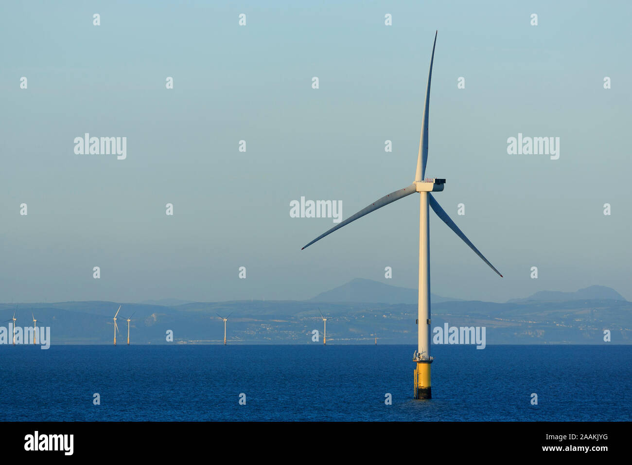 Burbo Bank Offshore windfarm, Liverpool, England, United Kingdom Stock ...
