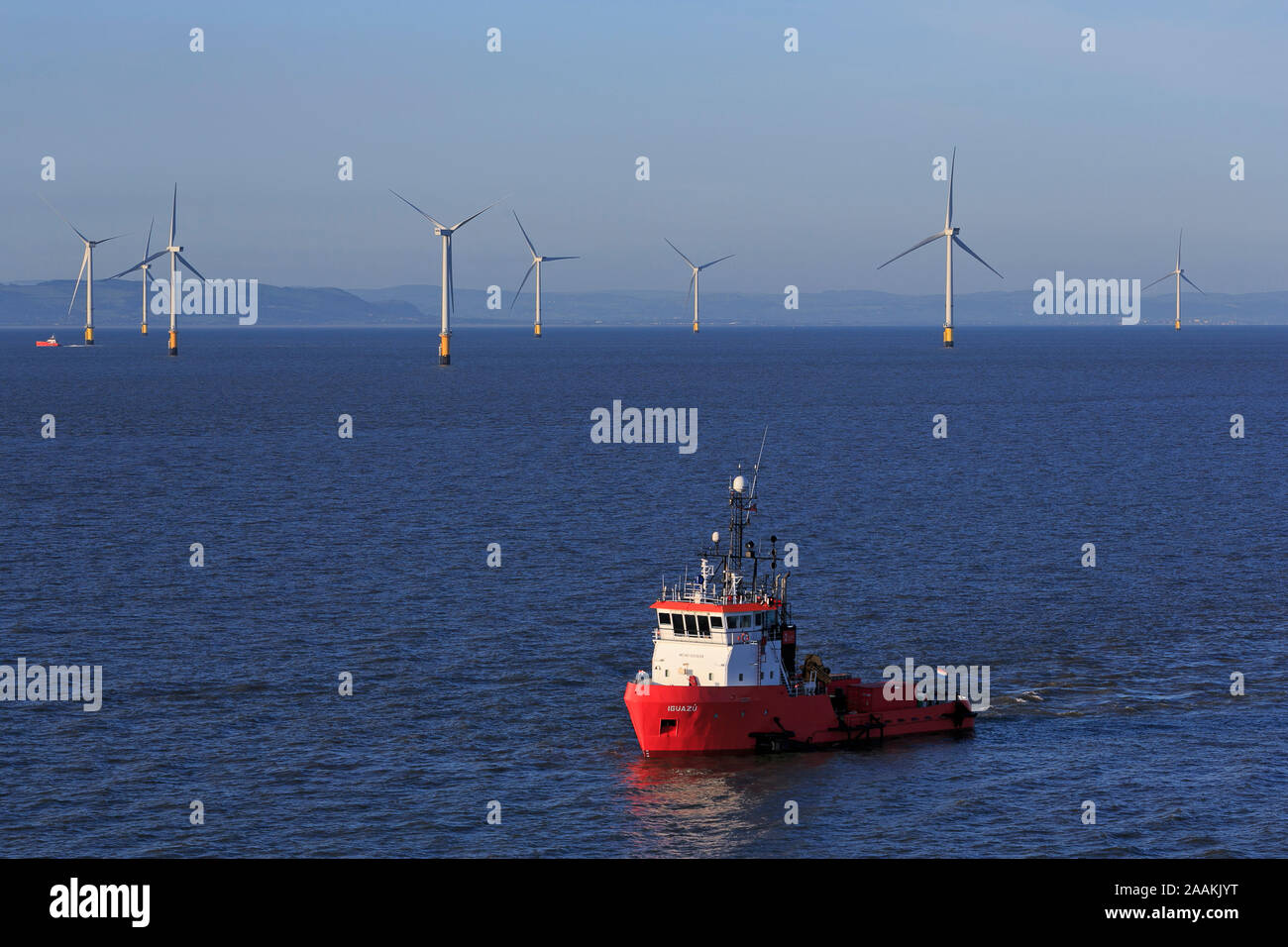Burbo Bank Offshore windfarm, Liverpool, England, United Kingdom Stock ...