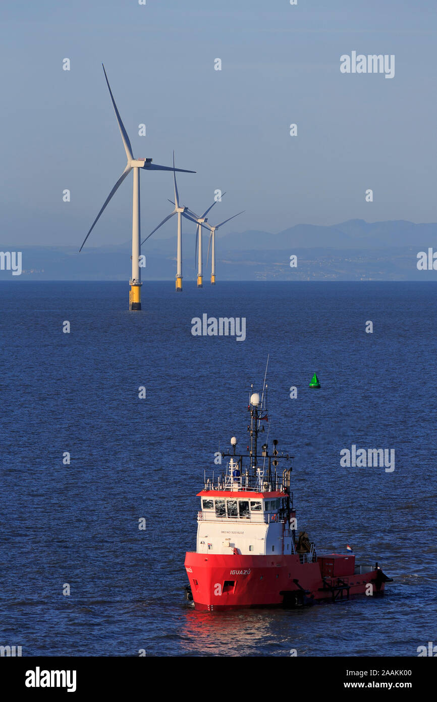 Burbo Bank Offshore windfarm, Liverpool, England, United Kingdom Stock ...