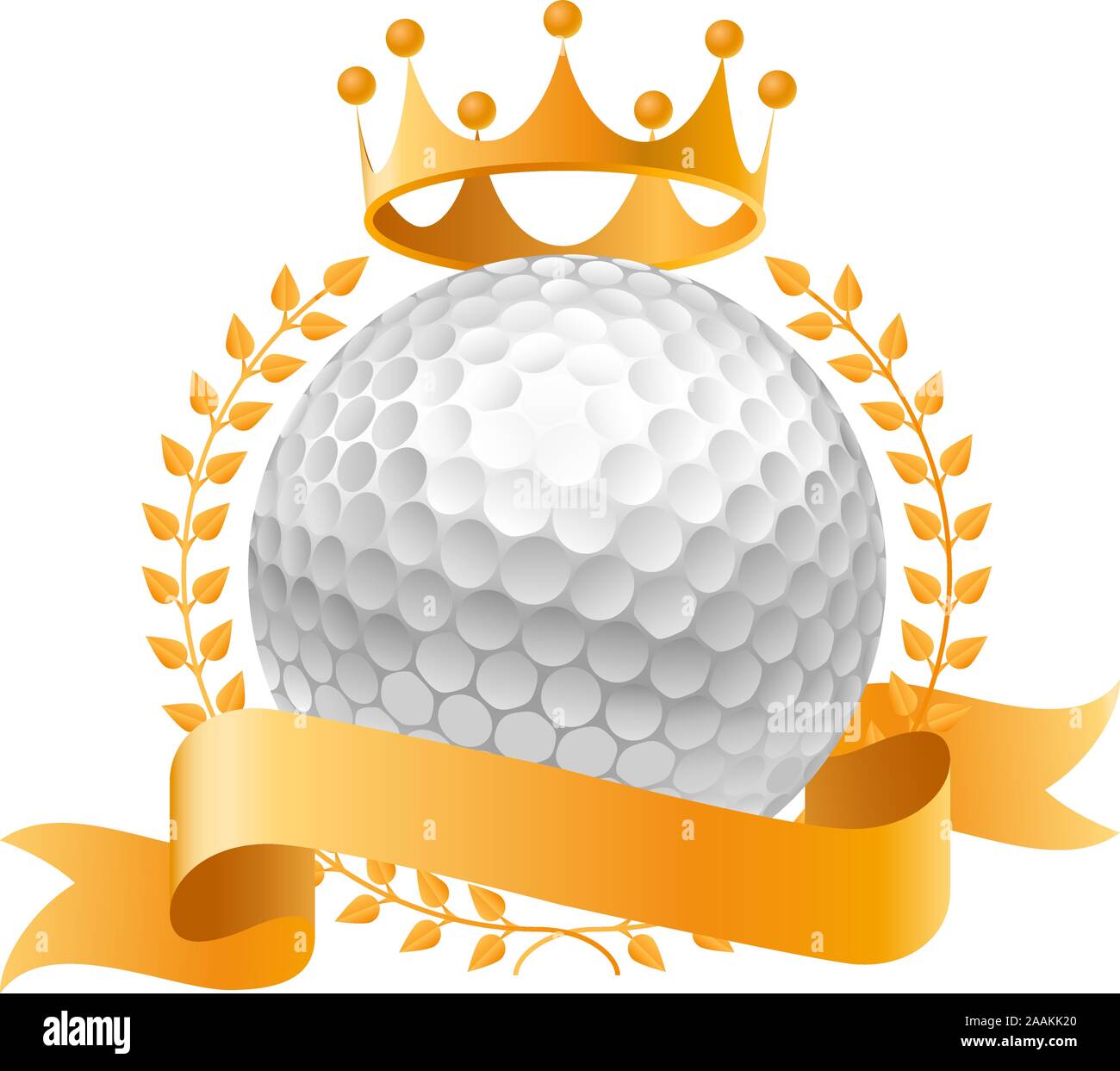Vector golf gold crown ball icon sport Stock Vector Images - Alamy
