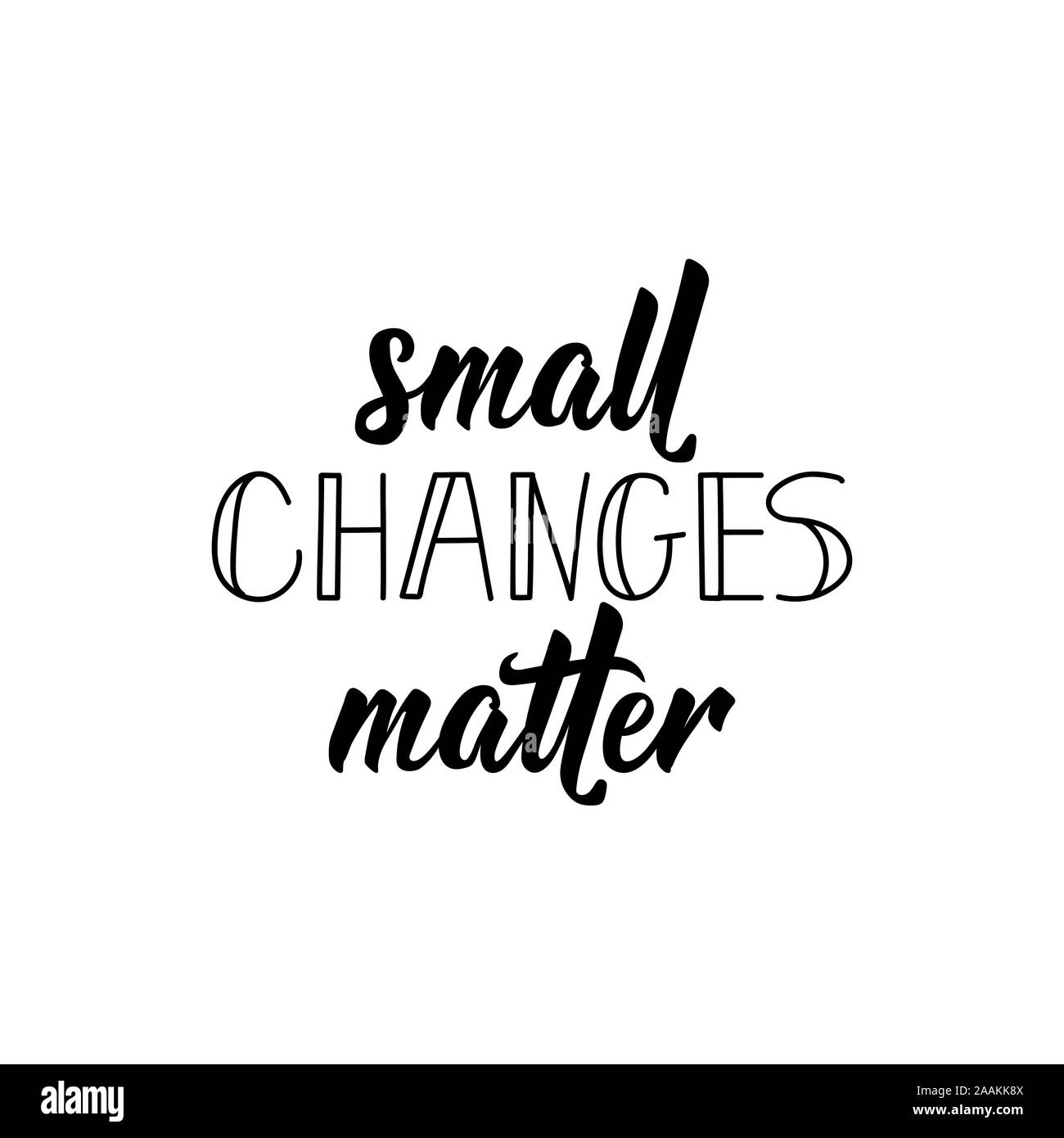 Small changes matters. Sticker vector for social media post. Lettering ...