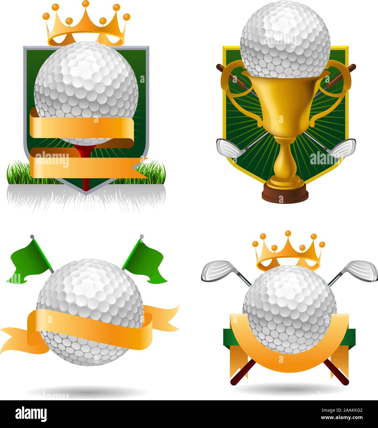 Gold golf ball set Cut Out Stock Images & Pictures - Alamy
