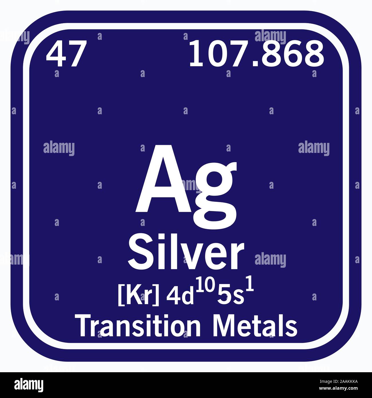 Silver Periodic Table of the Elements Vector illustration eps 10 Stock ...