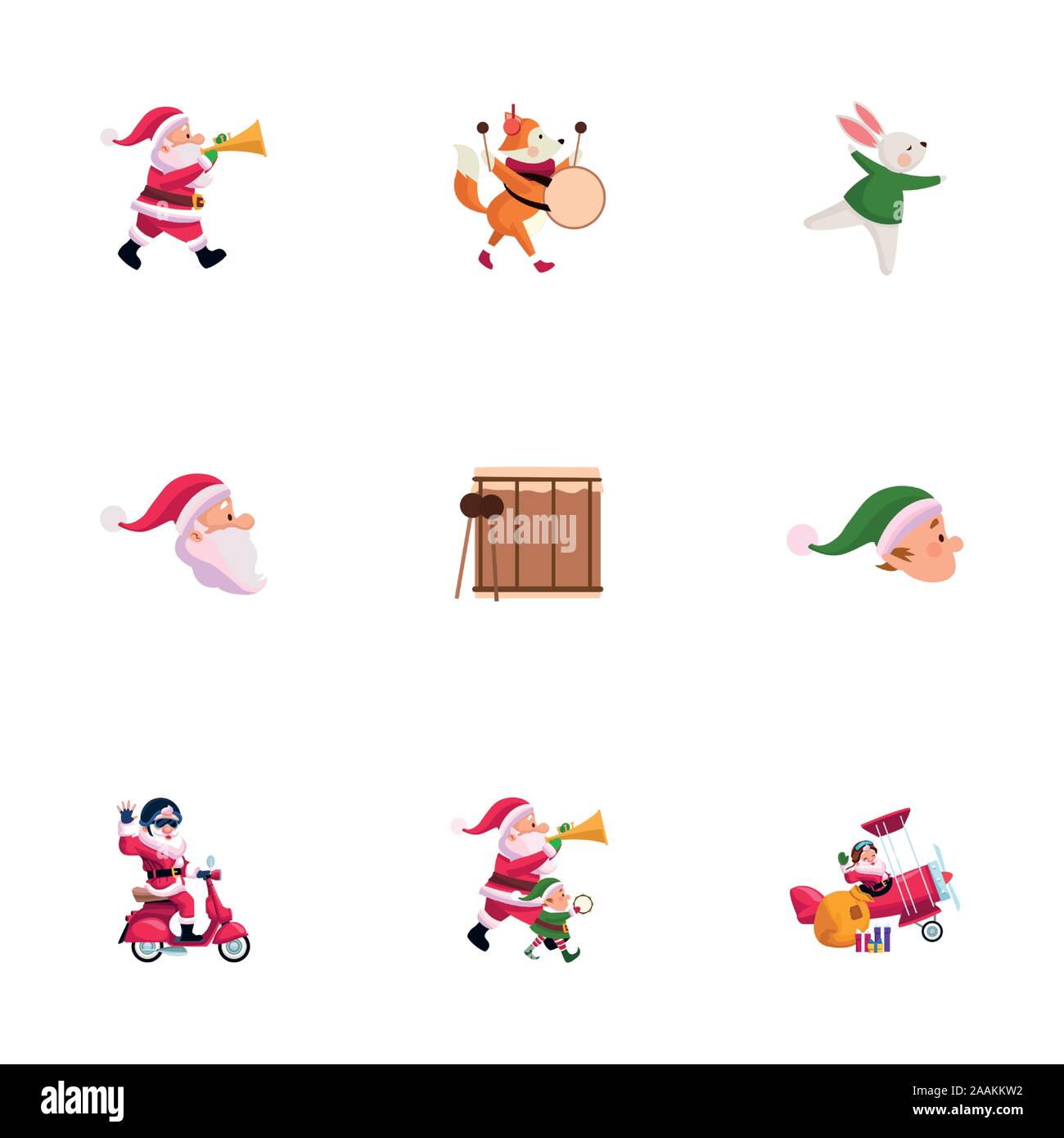 Merry christmas icon set vector design Stock Vector Image & Art - Alamy