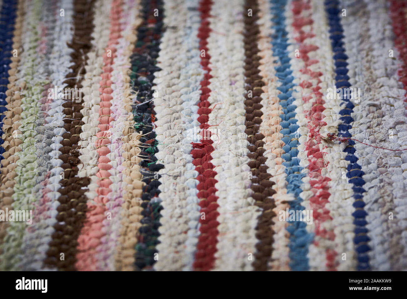 old handmade rag rug Stock Photo - Alamy