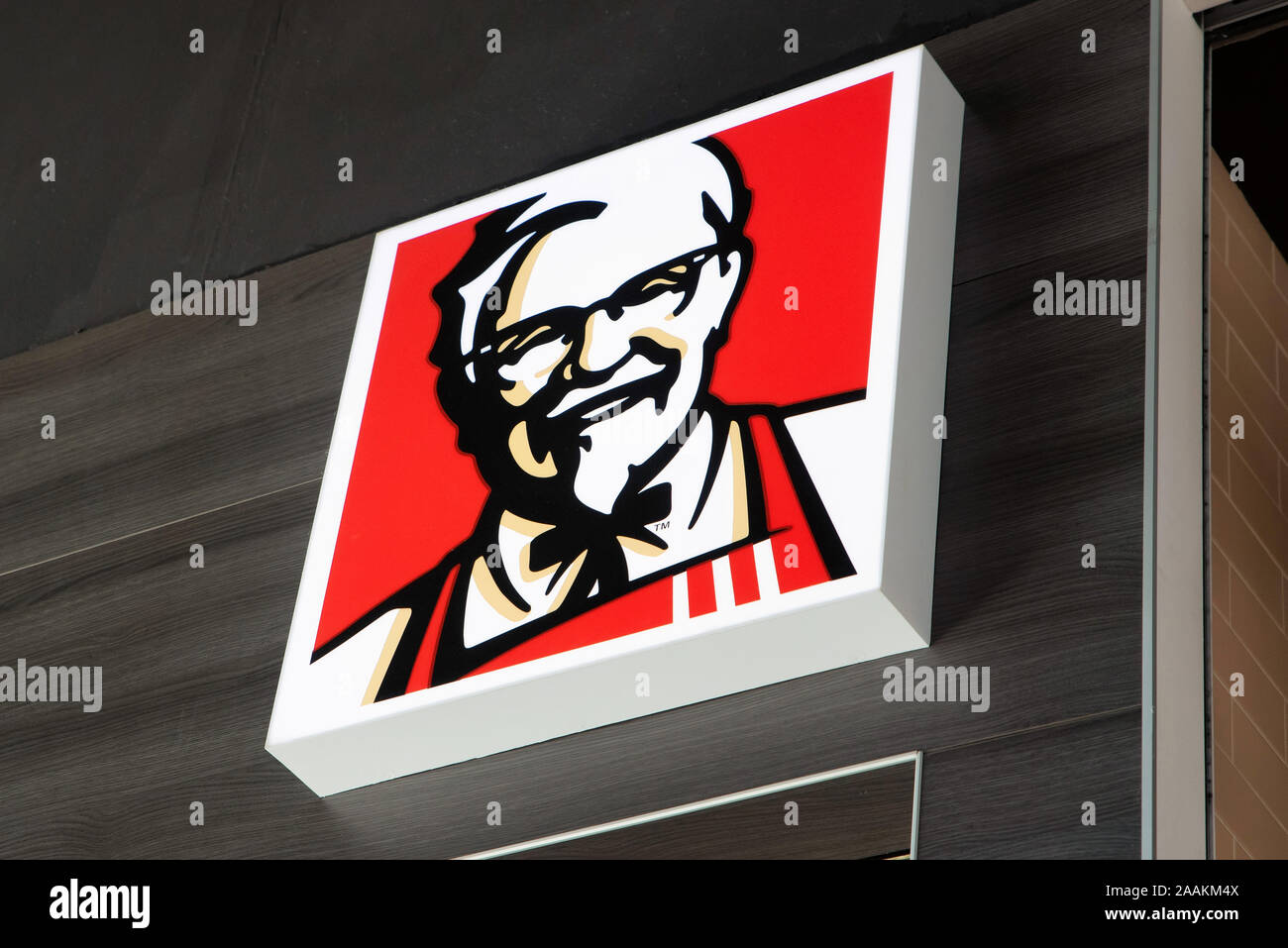 ROSTOV-ON-DON, RUSSIA - CIRCA OCTOBER 2019: KFC fast food restaurant ...