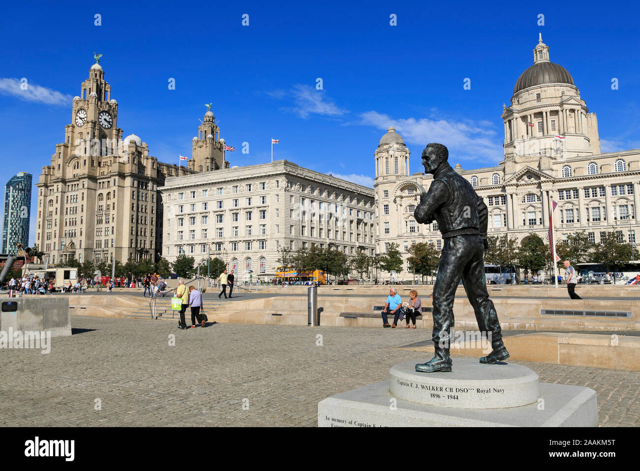 Captain F.J. Walker Statue, Liverpool, Lancashire, England, United ...