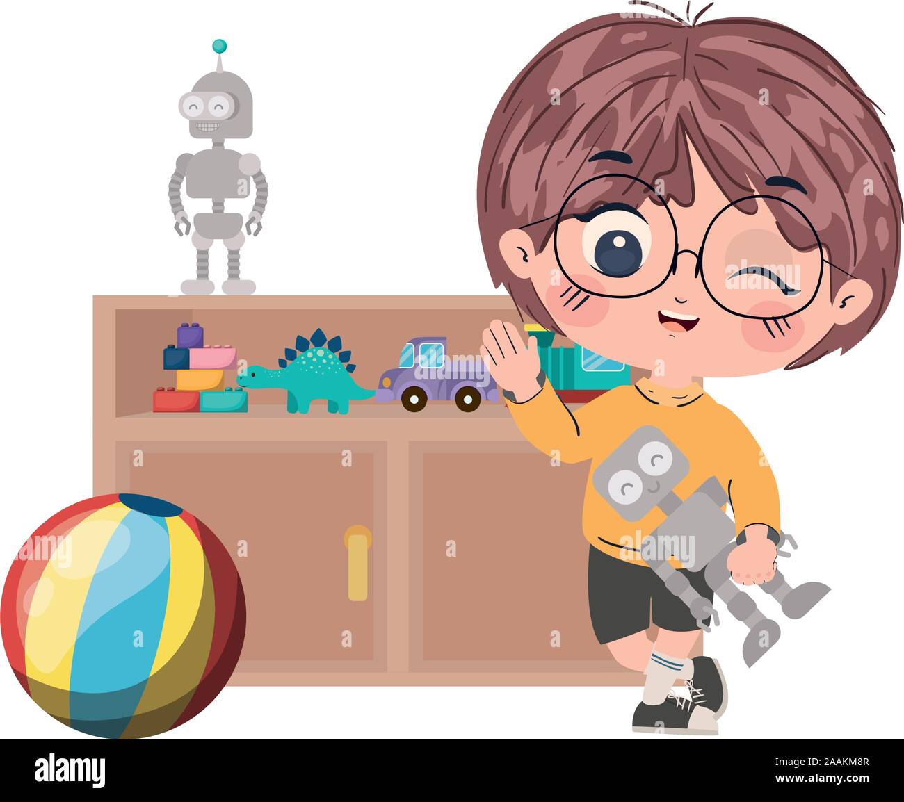 Isolated boy cartoon with toys vector design Stock Vector Image & Art ...