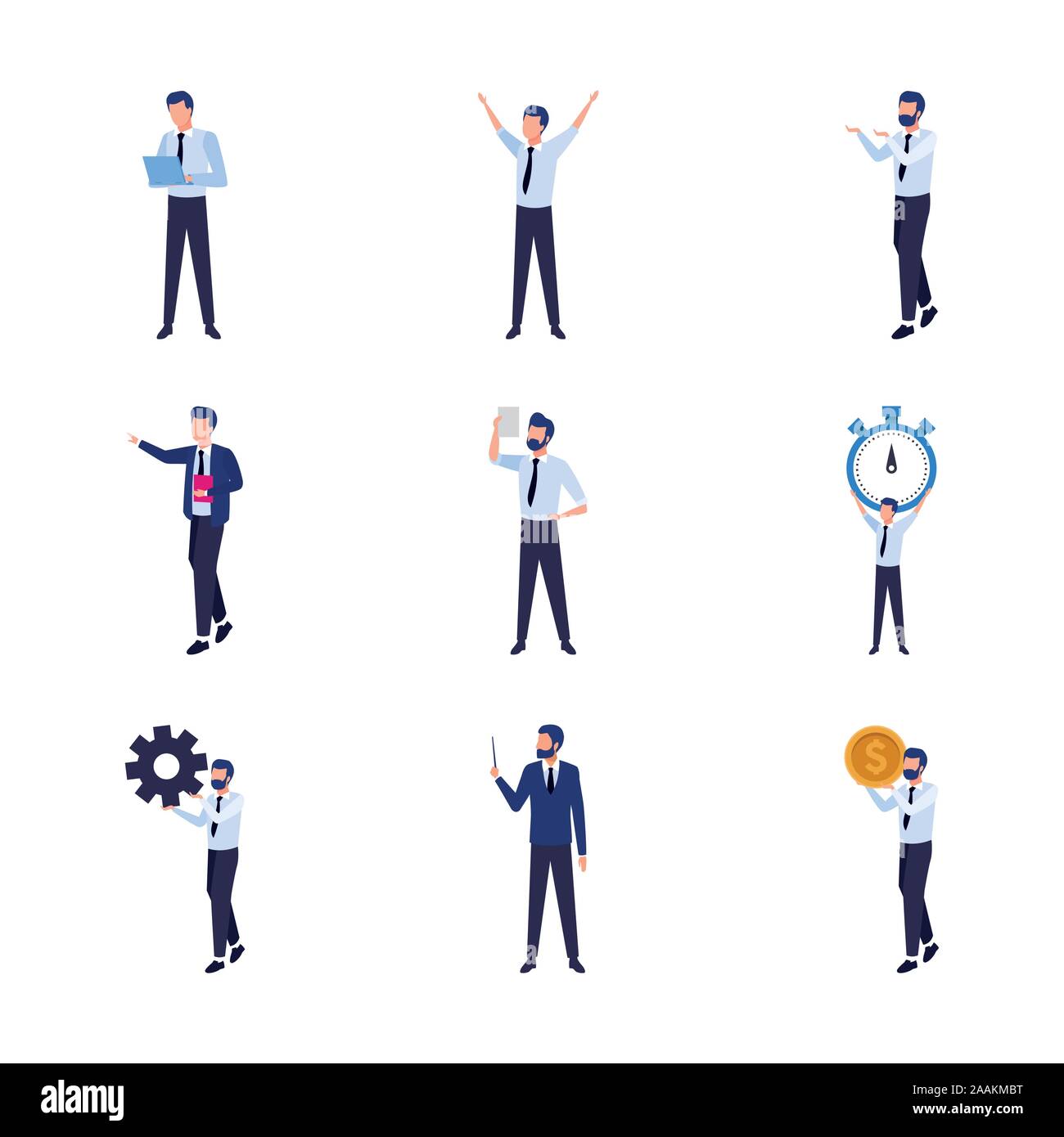 colorful design of business men icons set Stock Vector Image & Art - Alamy