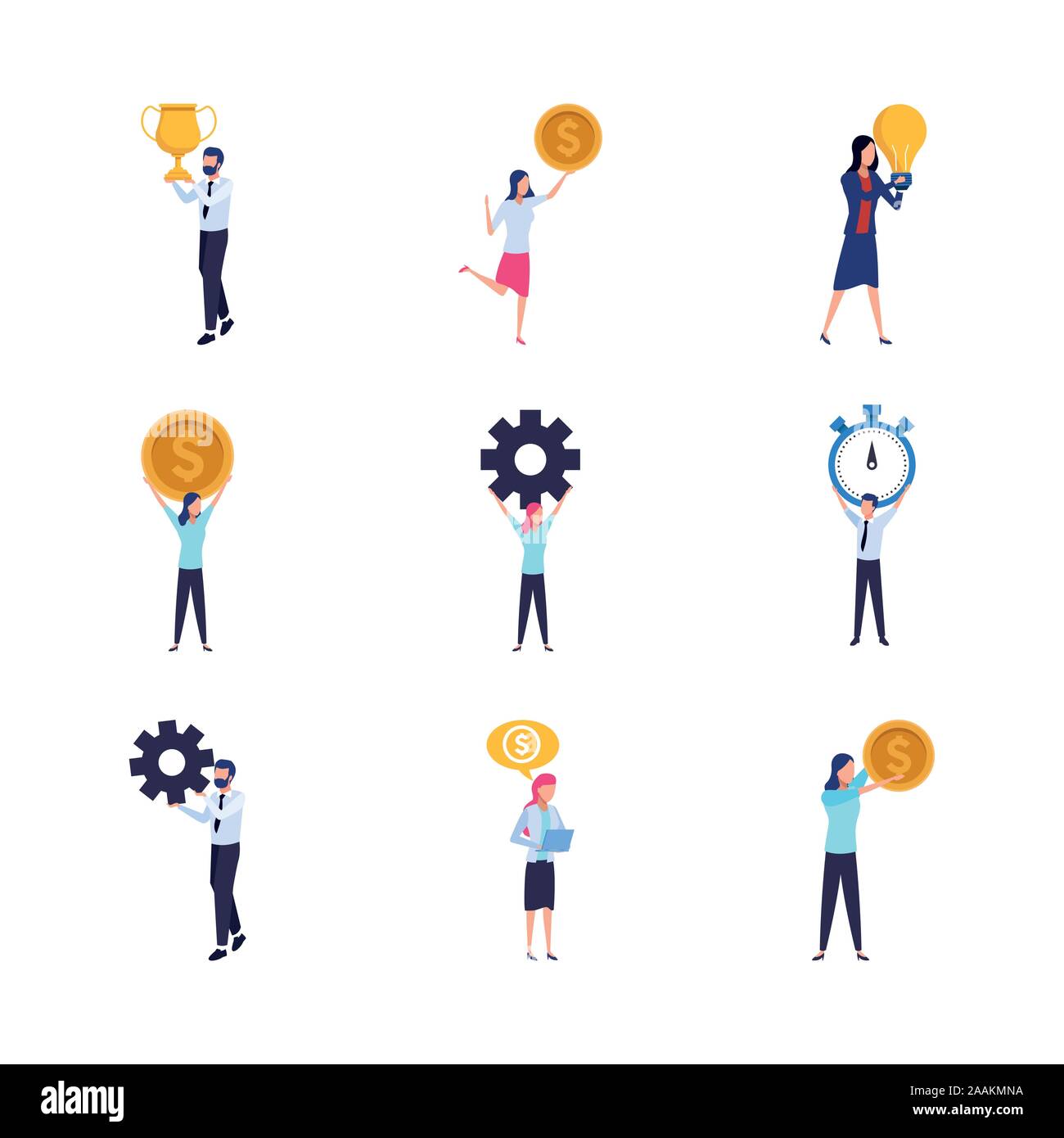 money and business people icon set Stock Vector Image & Art - Alamy