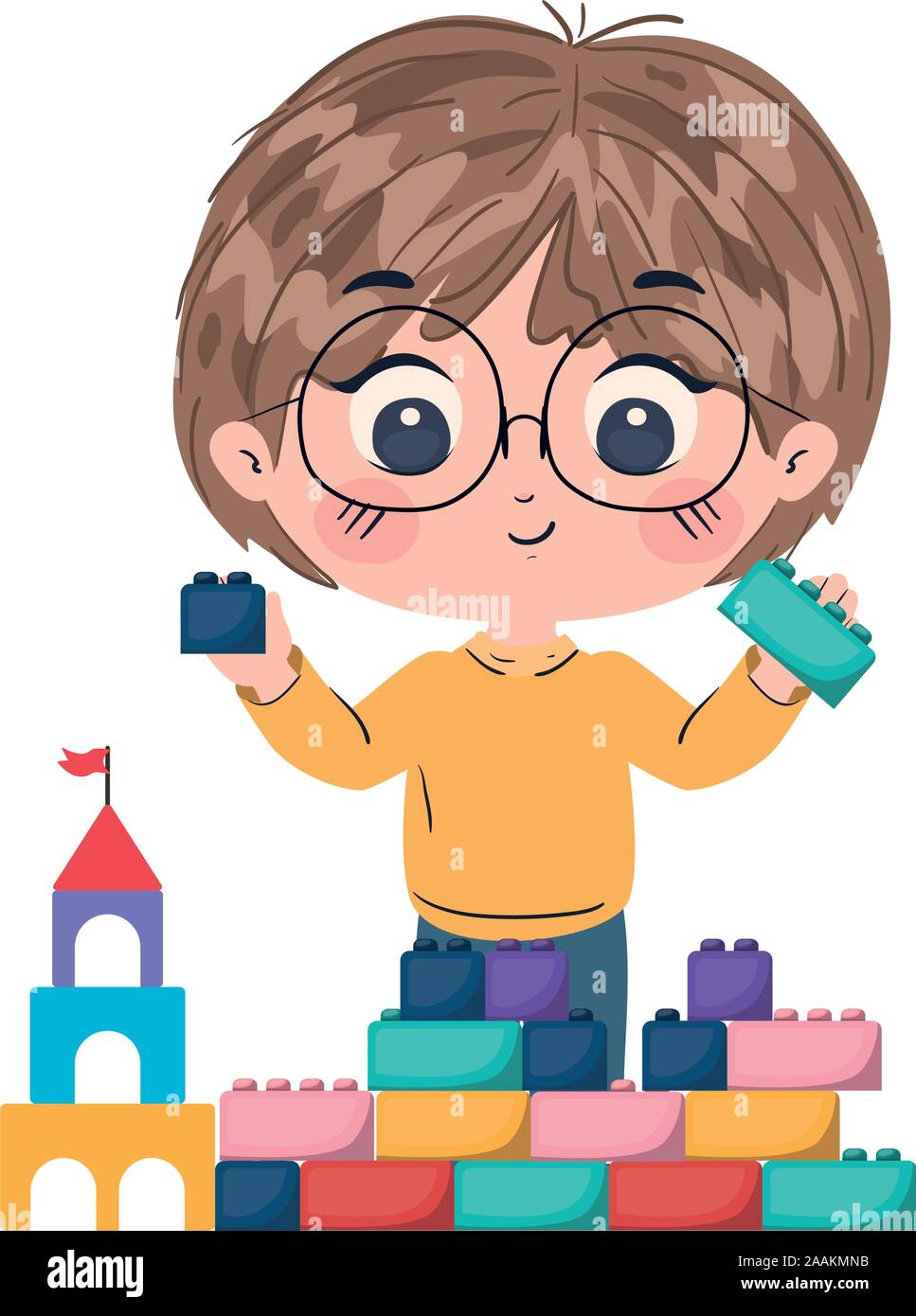 Isolated boy cartoon with toys vector design Stock Vector Image & Art ...