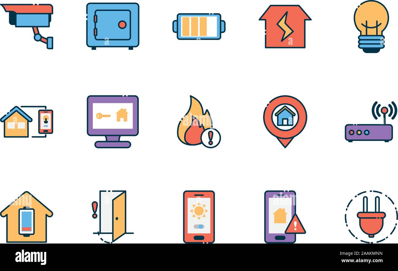 Smart home icon set vector design Stock Vector Image & Art - Alamy