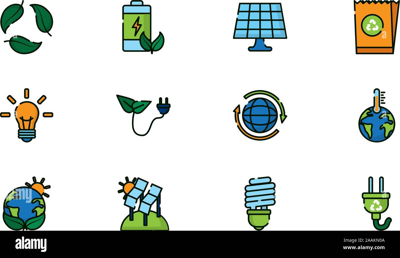 Isolated ecology and bio icon set vector design Stock Vector Image ...