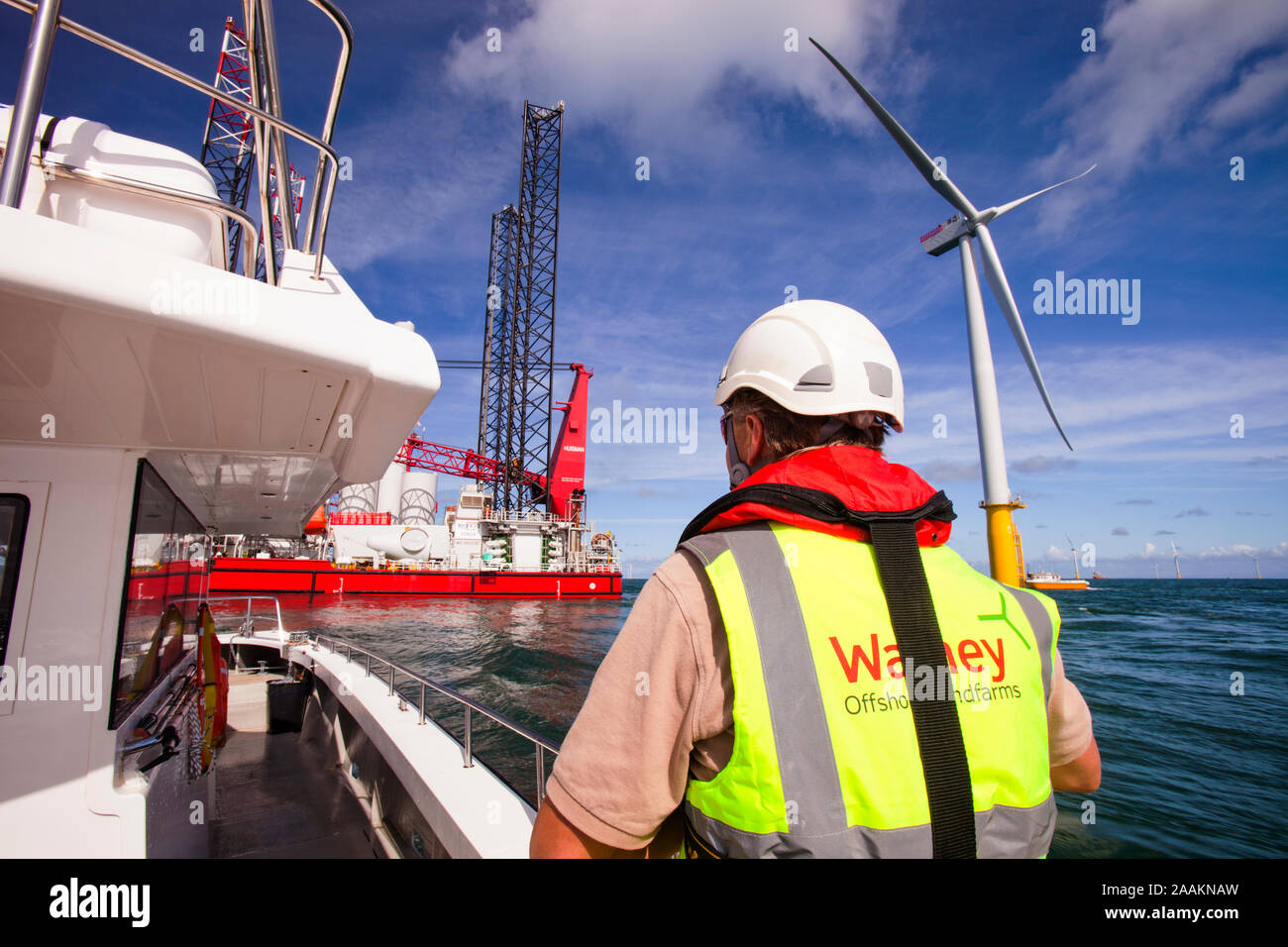 Wind farm crew transfer vessel hi-res stock photography and images - Alamy