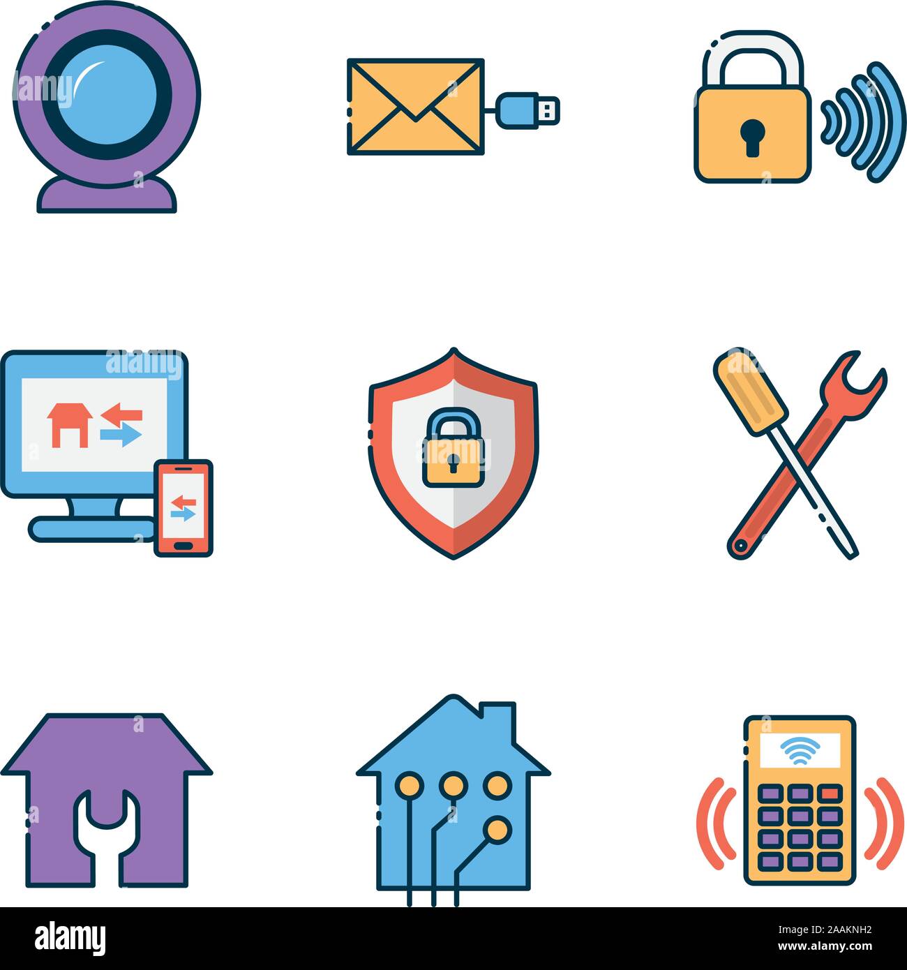 Smart home icon set vector design Stock Vector Image & Art - Alamy