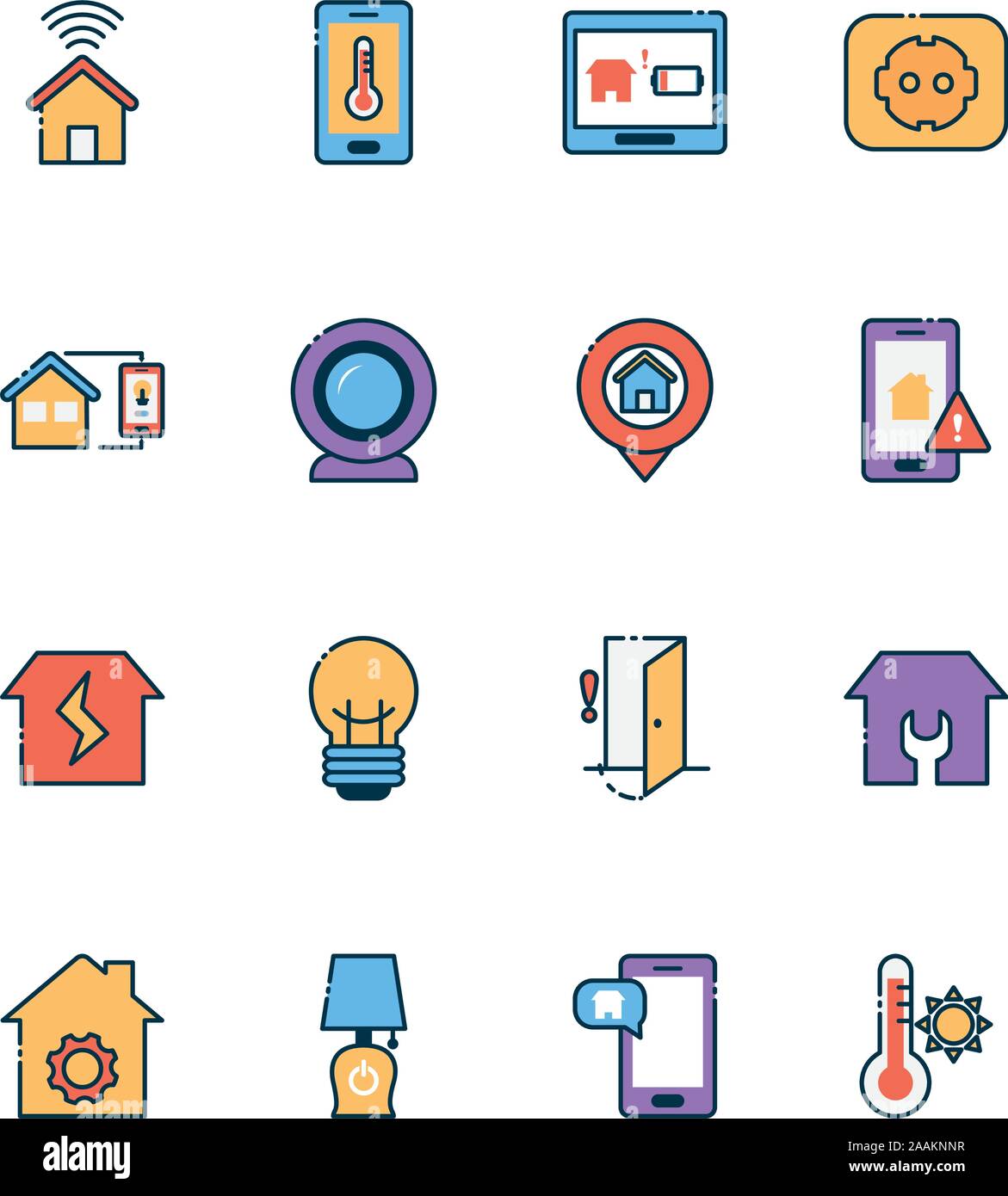 Smart home icon set vector design Stock Vector Image & Art - Alamy